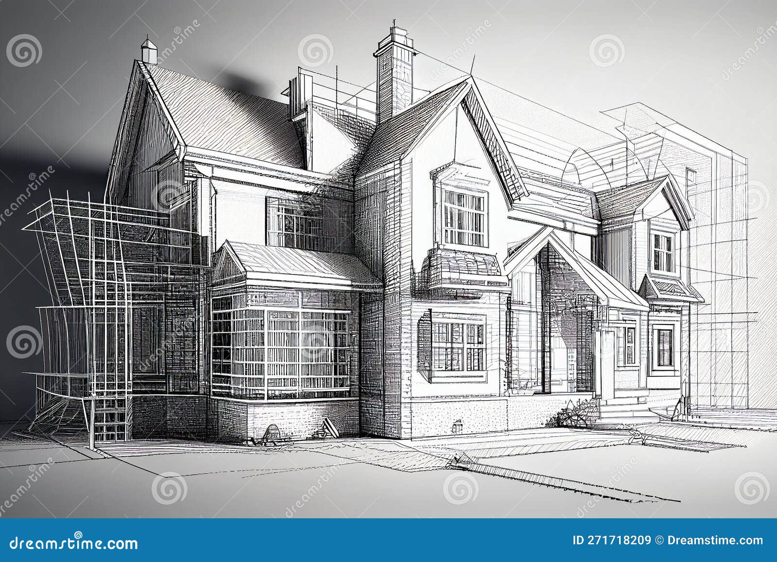 Draft of Architectural Design Stock Illustration - Illustration of plan ...