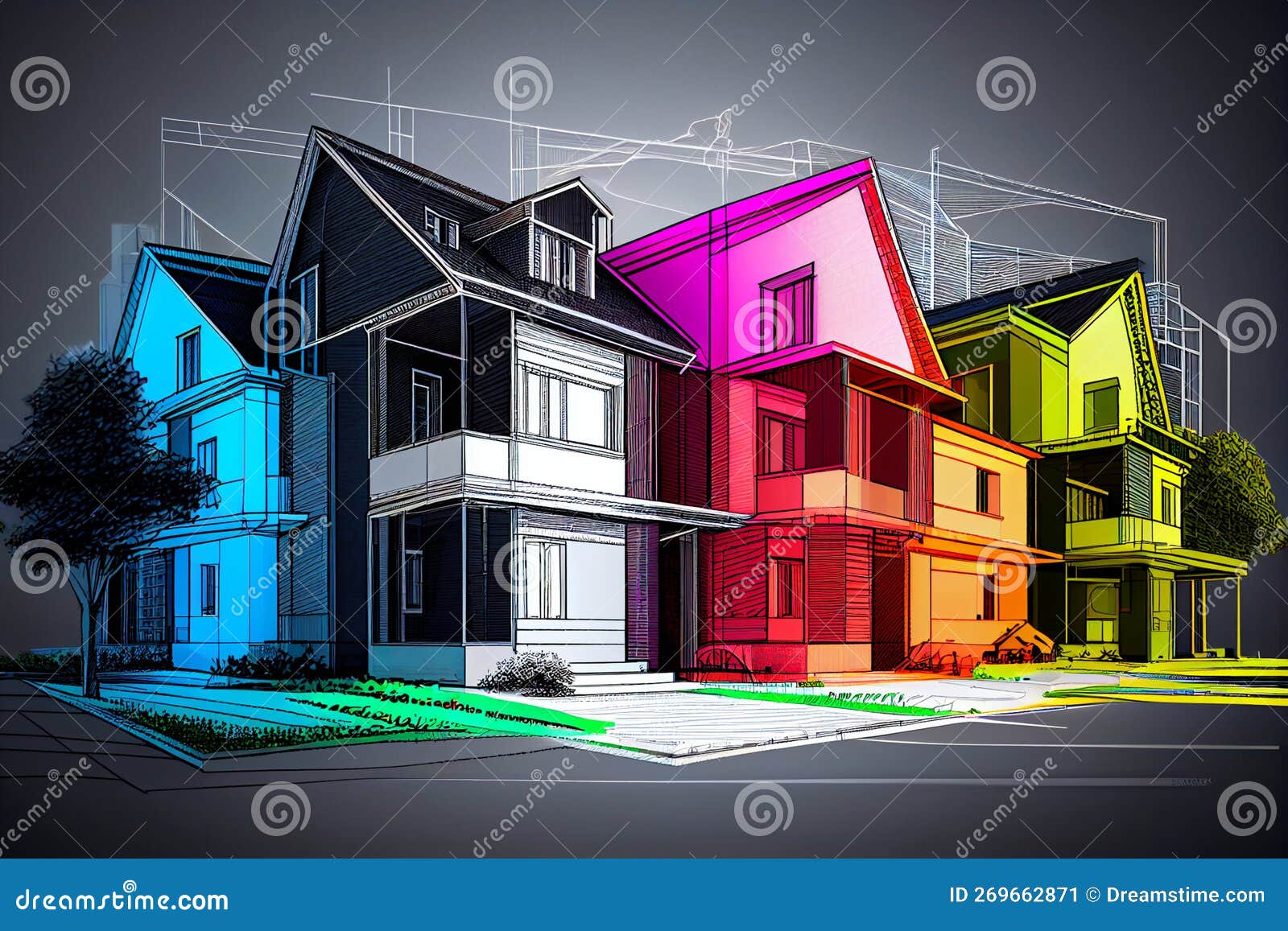 Draft of Architectural Design Stock Image - Image of architecture ...