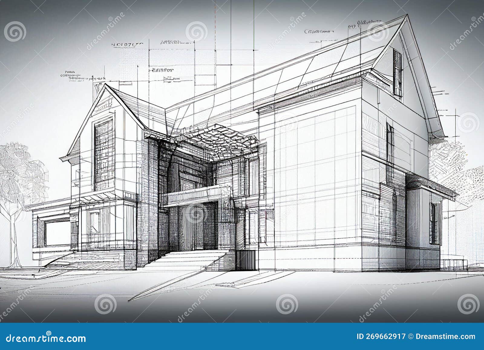 Draft of Architectural Design Stock Image - Image of house, designer ...