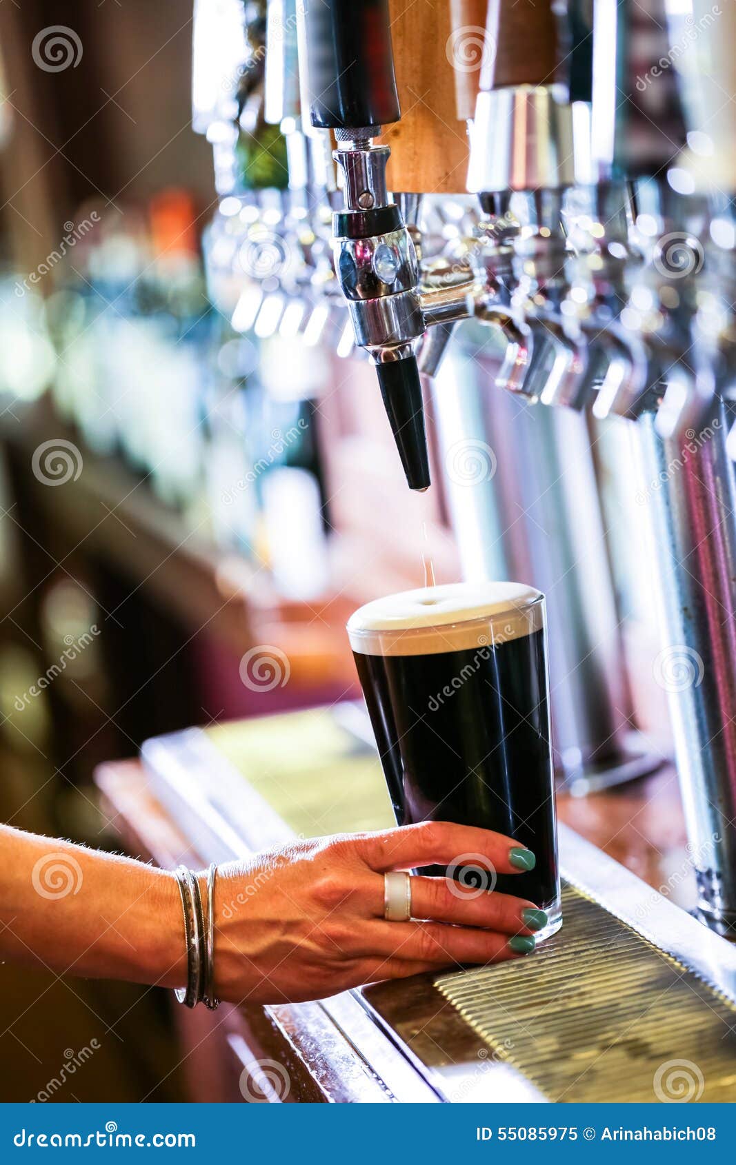 Draft beer stock image. Image of liqueur, barware, pouring - 55085975