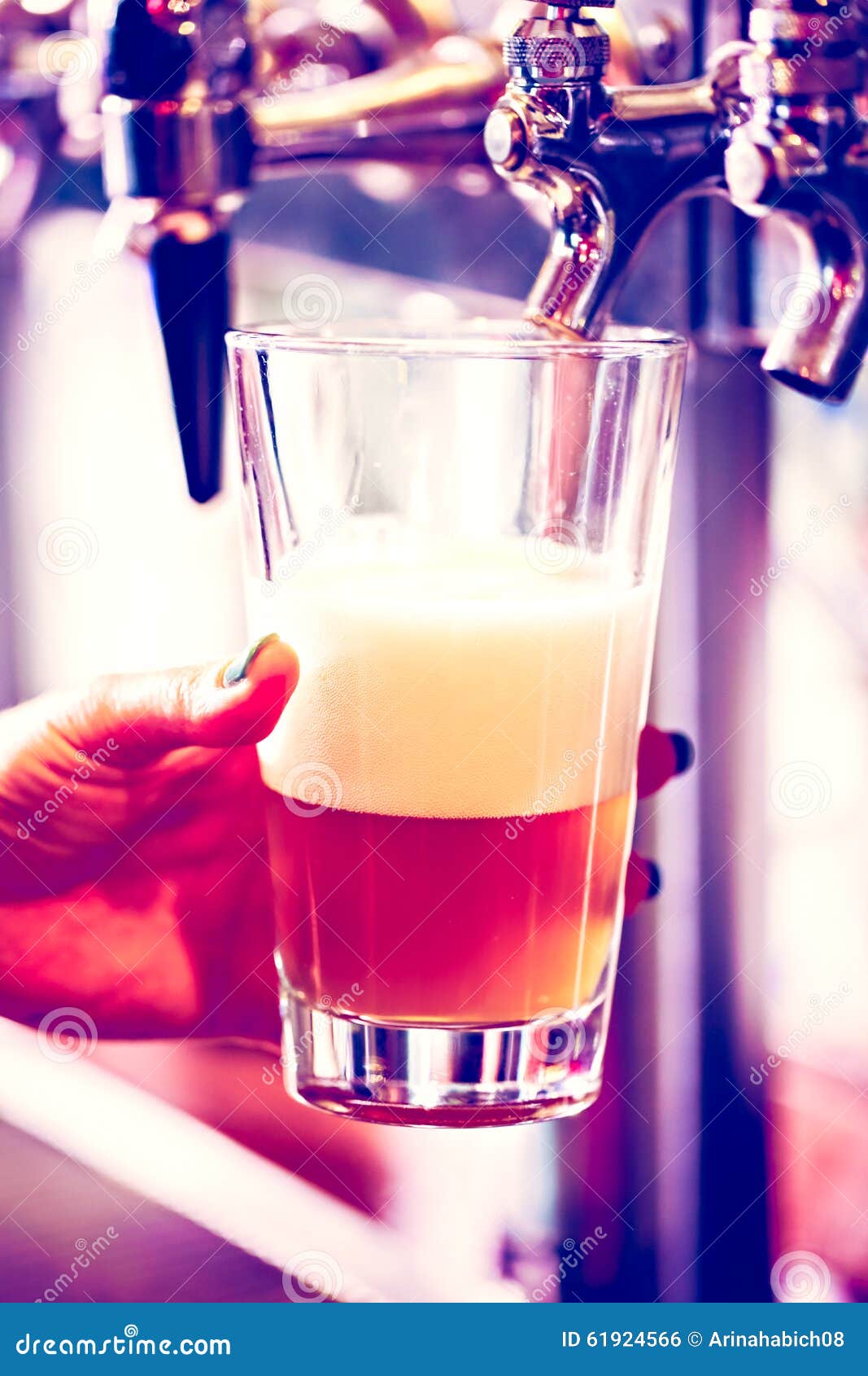 Draft beer stock photo. Image of pouring, alcohol, restaurant - 61924566