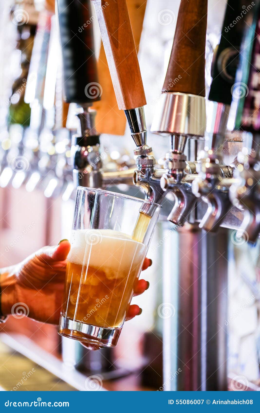 Draft beer stock image. Image of beer, restaurant, barware - 55086007