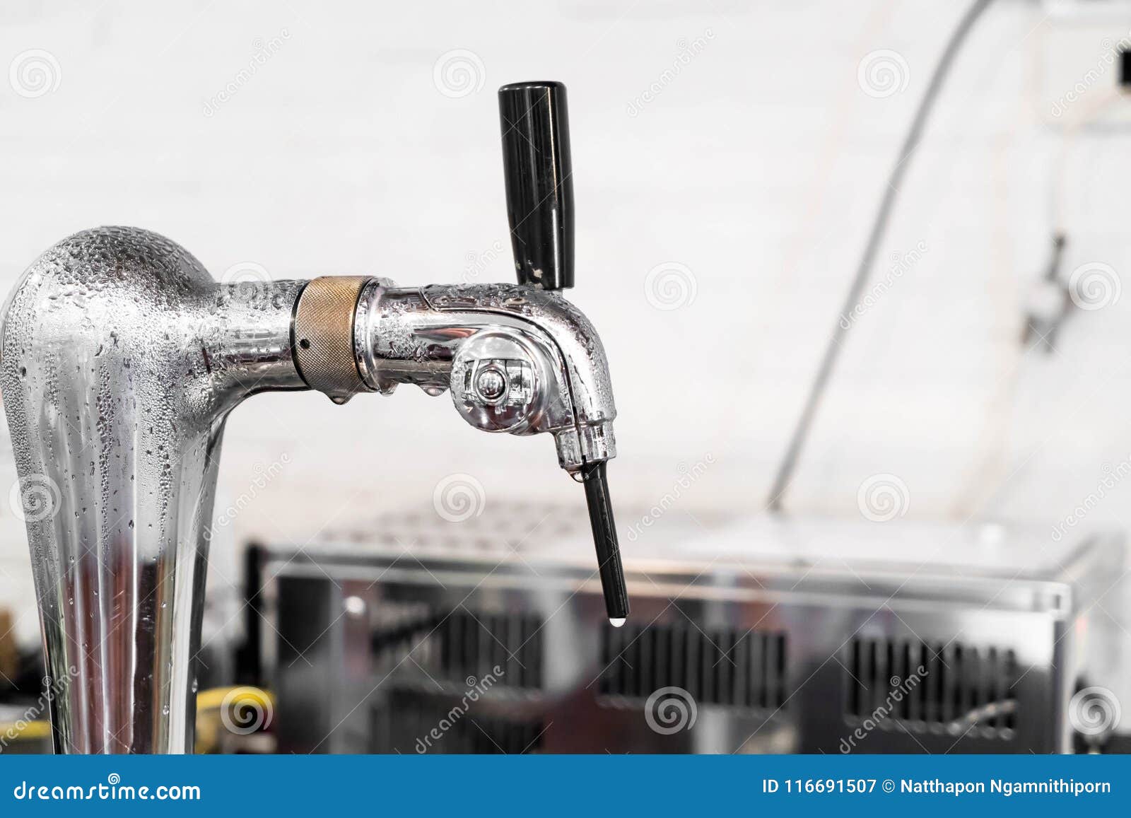 Draft beer dispenser stock image. Image of beverage - 116691507