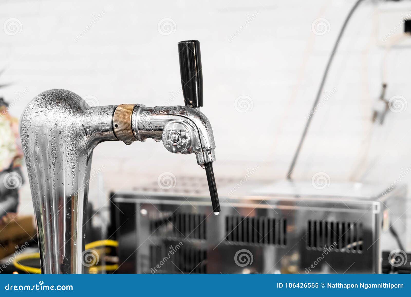 Draft beer dispenser stock image. Image of restaurant - 106426565