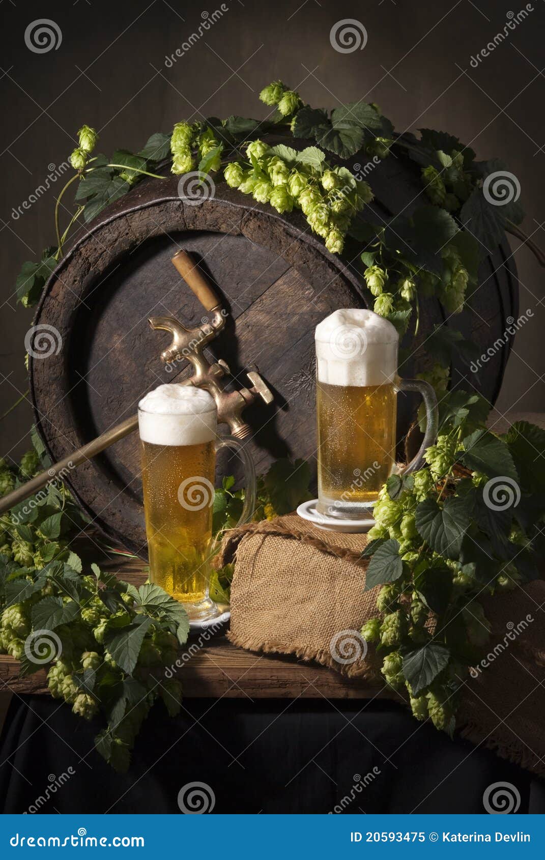 Draft beer with hops stock image. Image of brewery, amber - 20593475