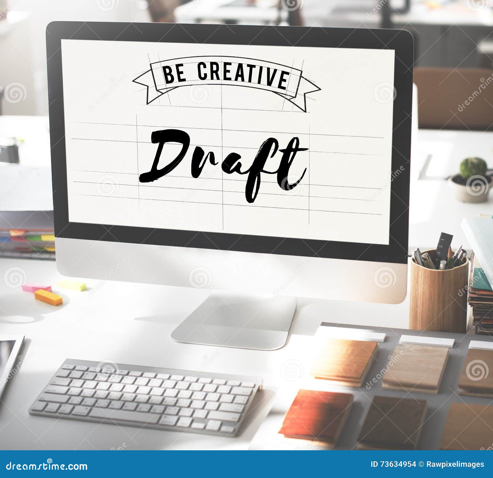 Draft Blueprint Creative Design Drawing Interior Concept Stock Photo ...