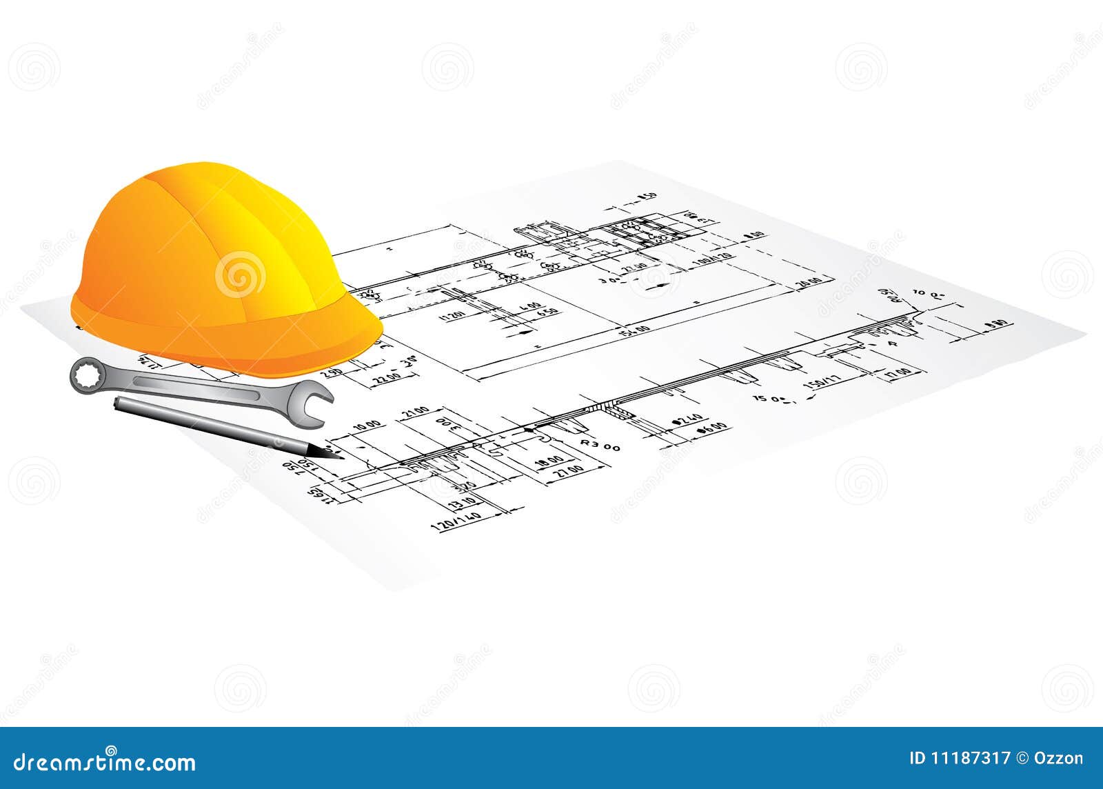 Draft of building stock vector. Illustration of drawing - 11187317