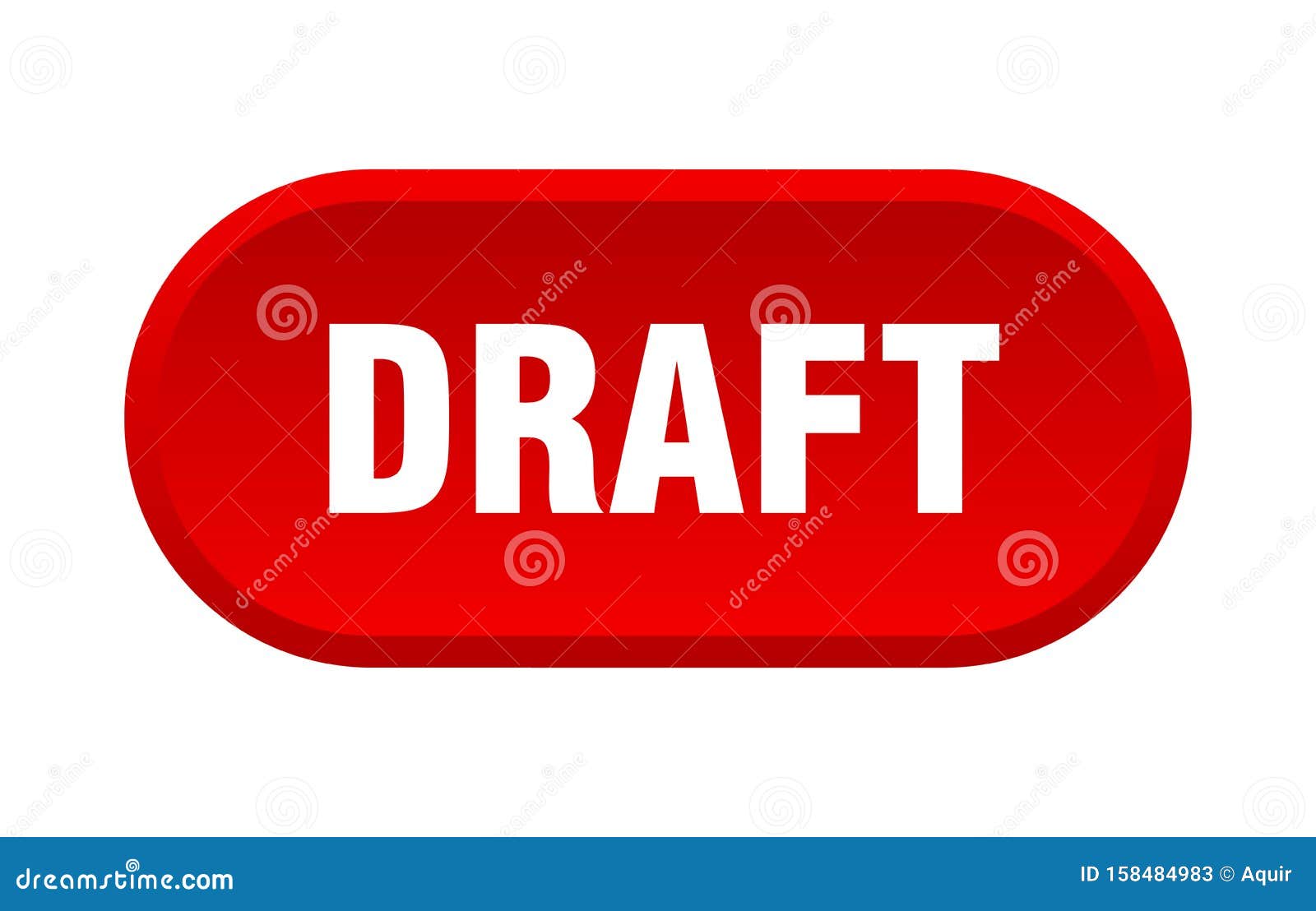 Draft button stock vector. Illustration of sign, square - 158484983