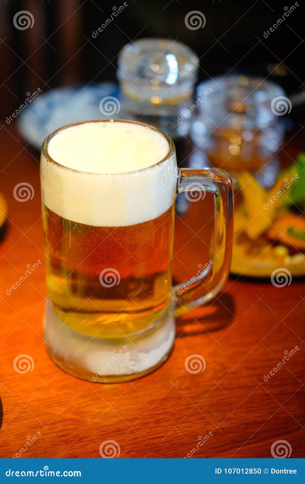 Draft Cold Beer in Glass Jars in Pub Stock Photo - Image of beer, party ...