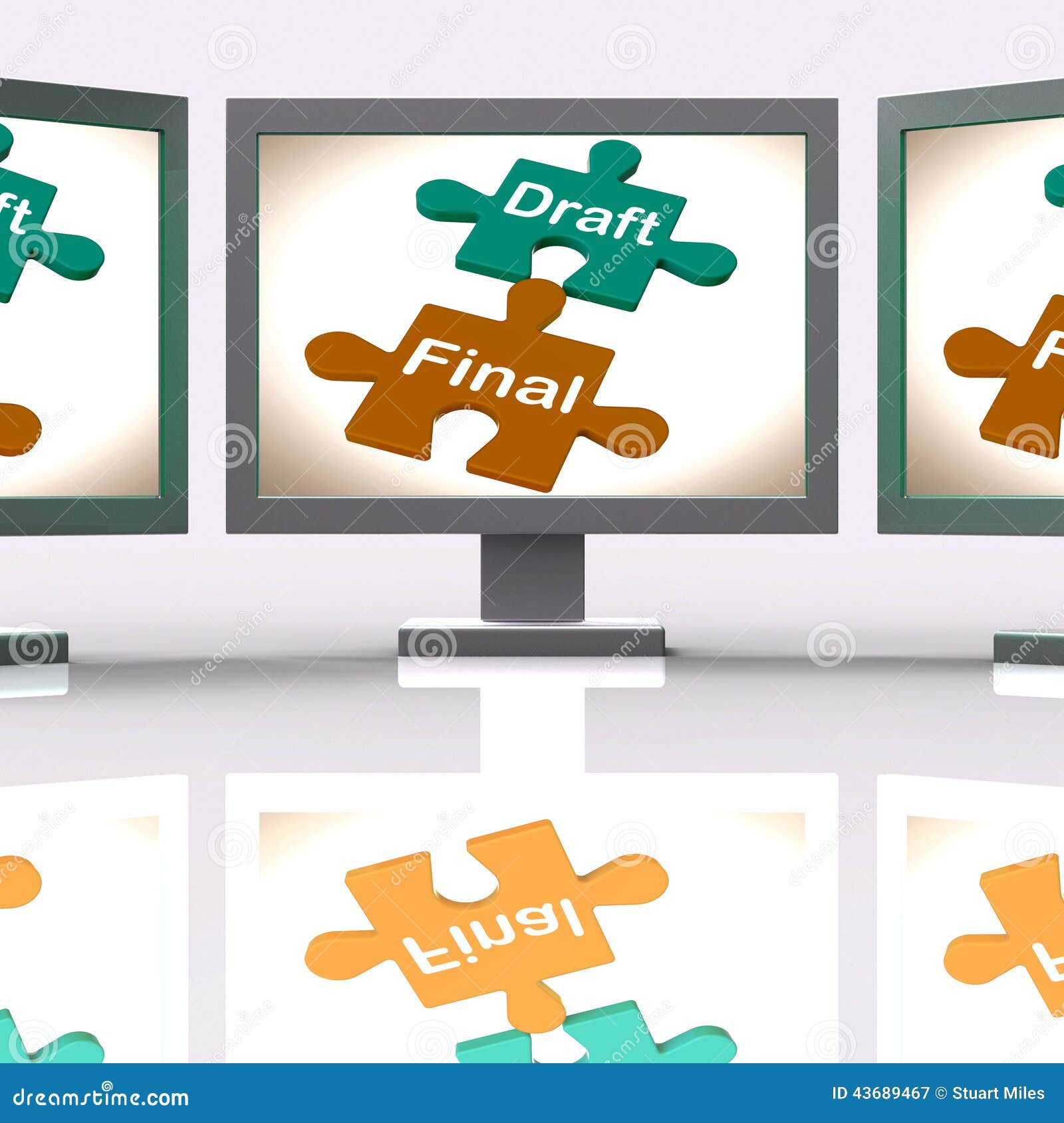 Draft Final Puzzle Shows Write and Rewrite Stock Illustration ...