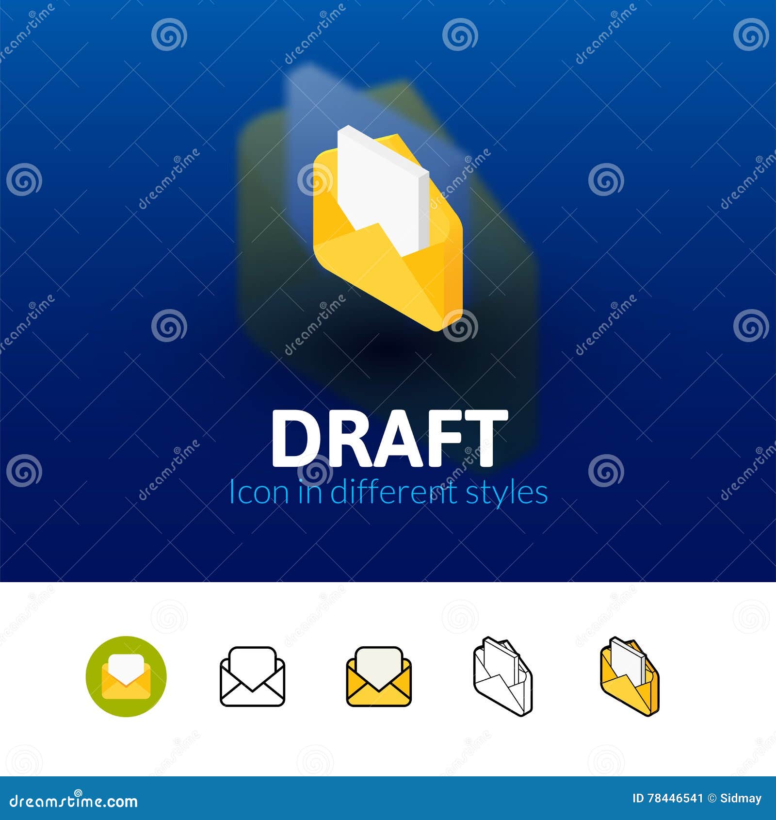 Draft Icon in Different Style Stock Vector - Illustration of ...