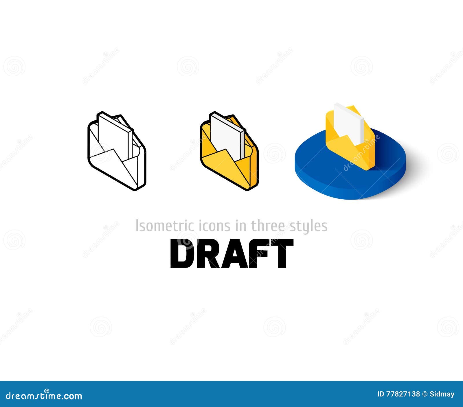 Draft Icon in Different Style Stock Vector - Illustration of isometric ...