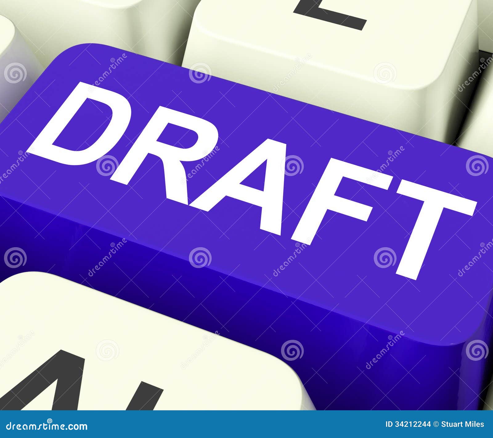 Draft Key Shows Outline Document or Letter Stock Illustration ...