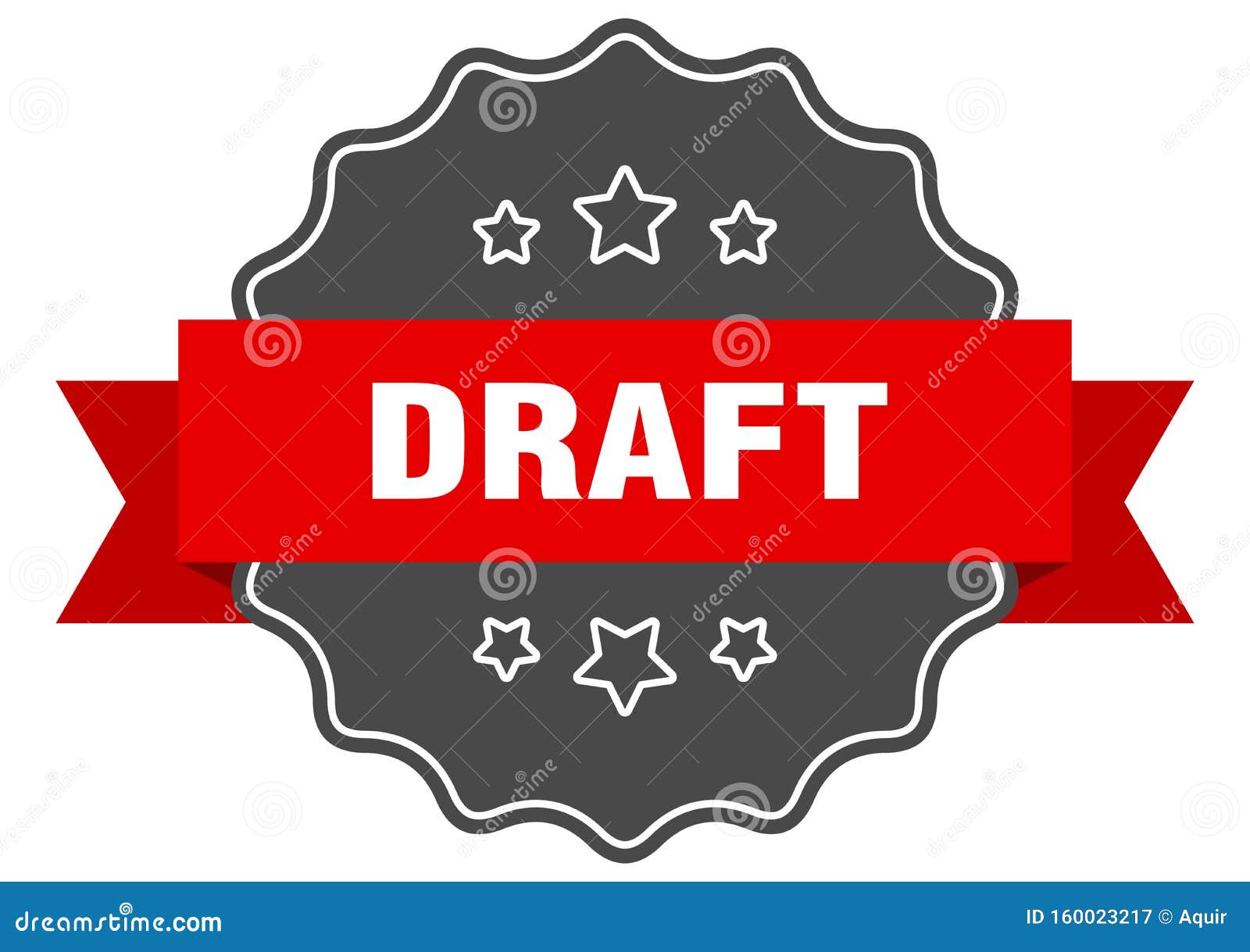 Draft label stock vector. Illustration of round, stamp - 160023217