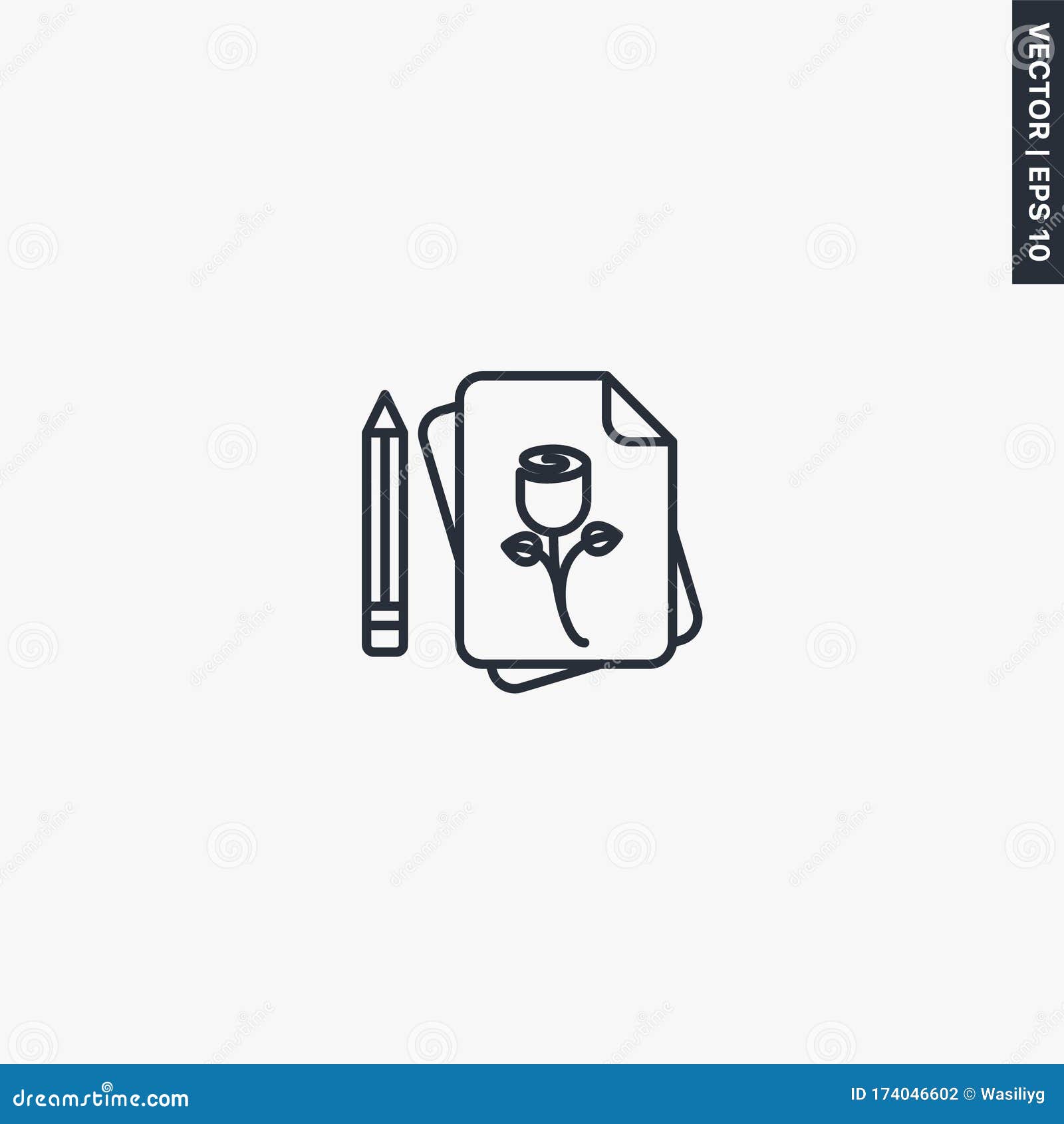 Draft, Linear Style Sign for Mobile Concept and Web Design Stock Vector ...