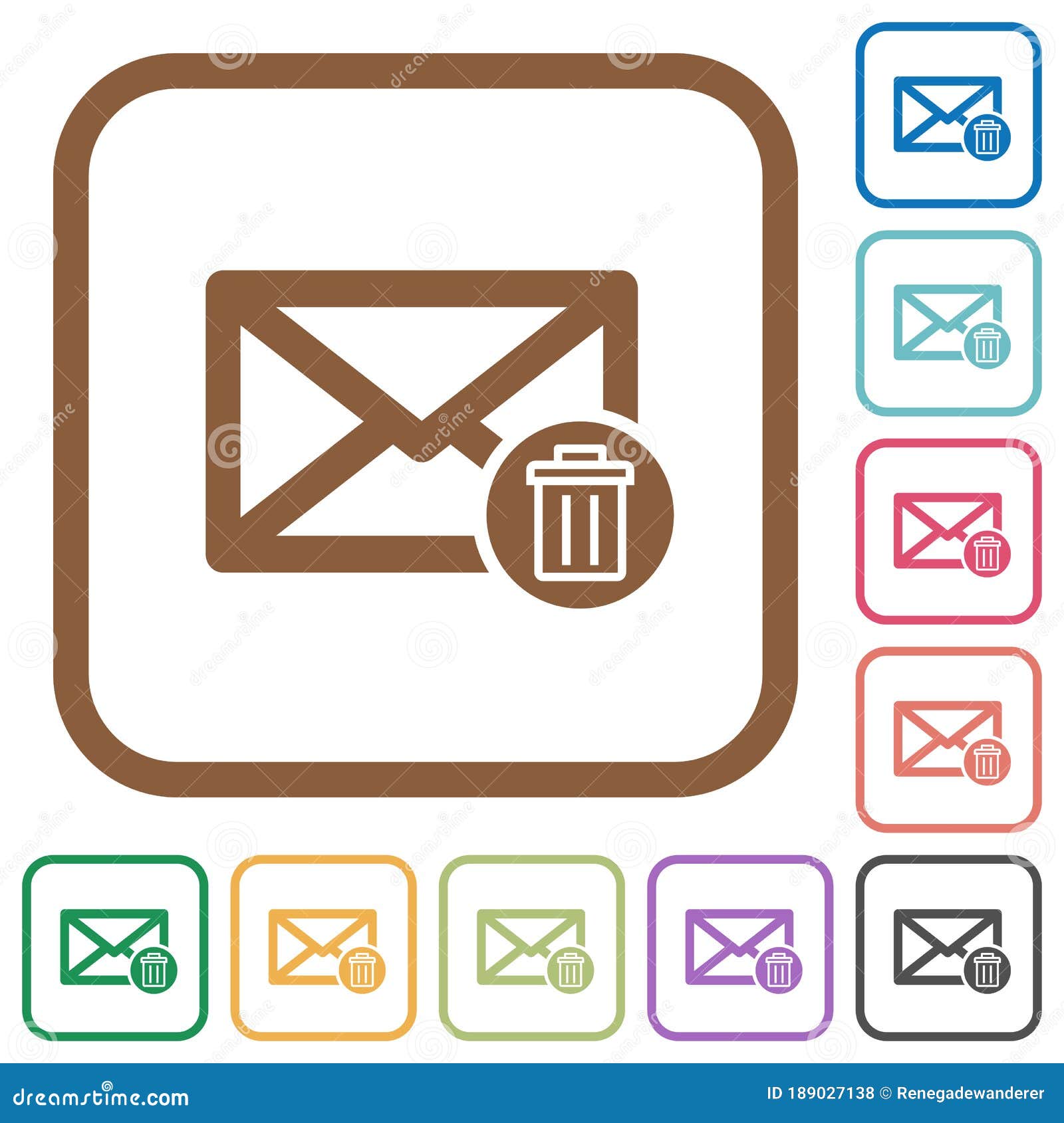 Draft mail simple icons stock vector. Illustration of colors - 189027138