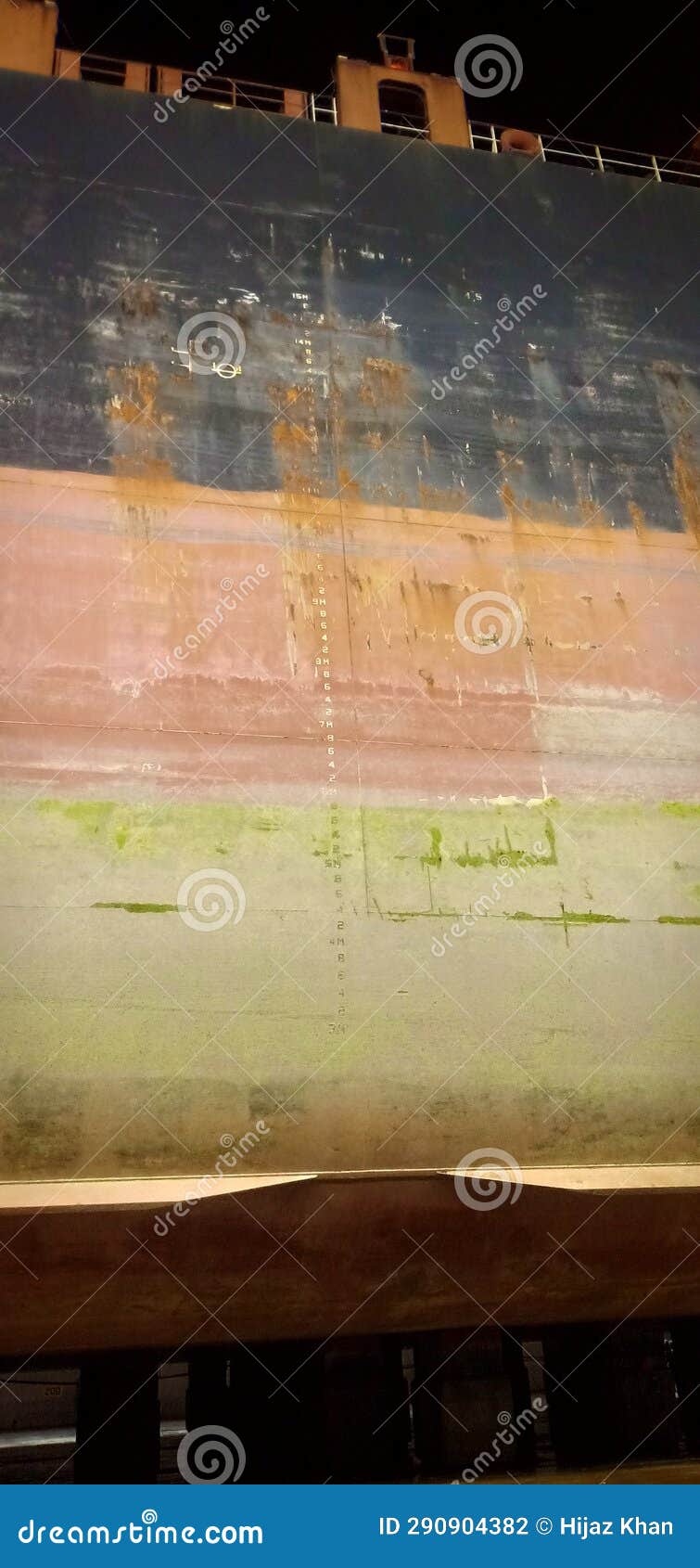 Draft Marks of Container Ship Stock Photo - Image of window, painting ...