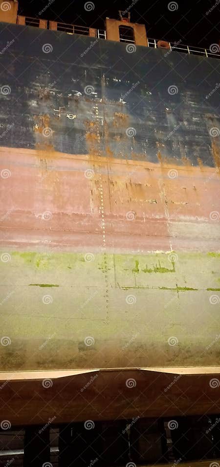 Draft Marks of Container Ship Stock Photo - Image of window, painting ...