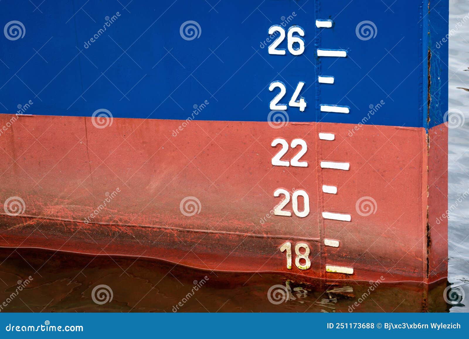 Waterline Numerals And Markings On The Hull Of A Cargo Vessel Stock ...