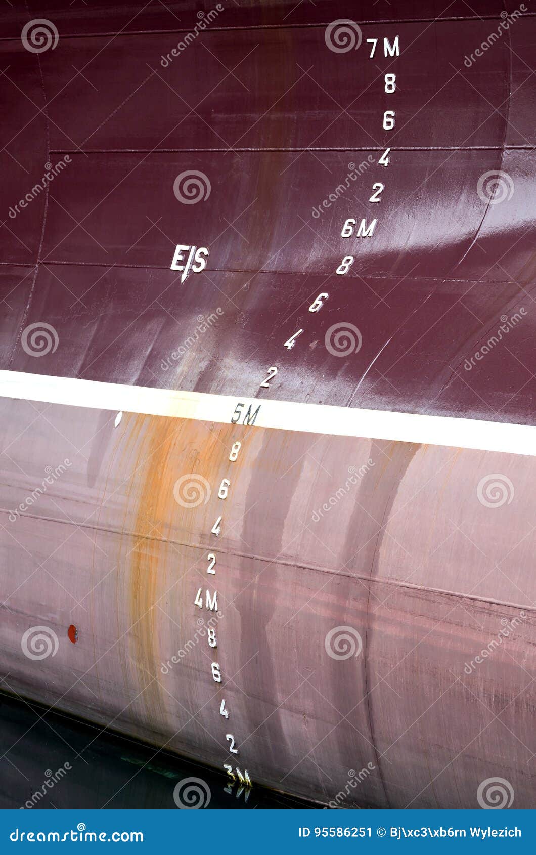 Draft Marks On A Ship - Waterline Numbers On Bow And Stern Of A Vessel ...
