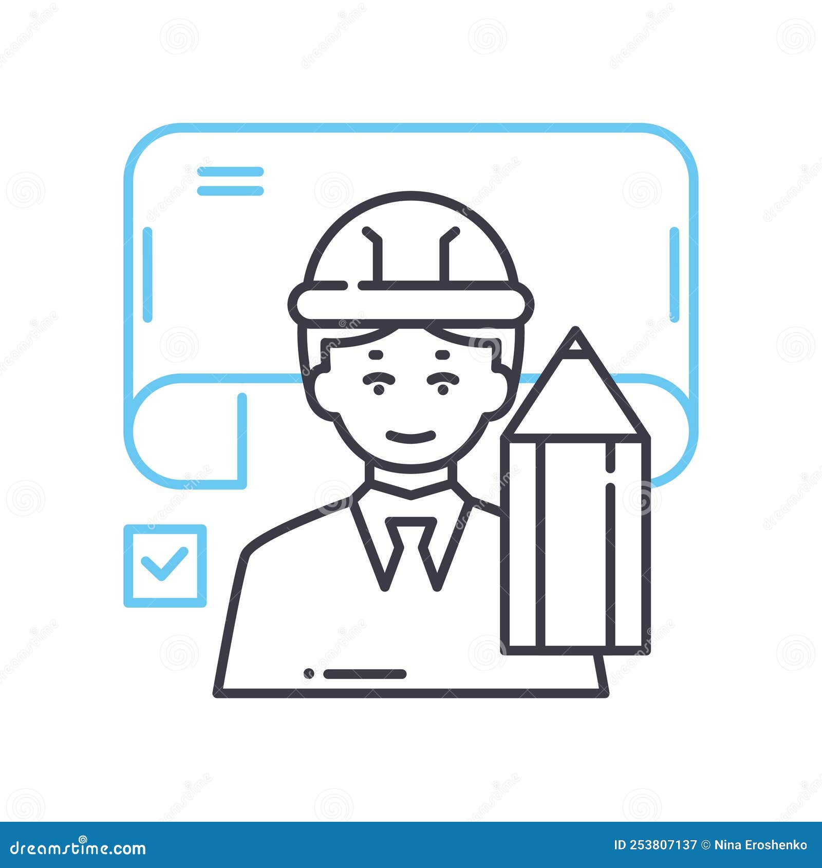 Draft Project Line Icon, Outline Symbol, Vector Illustration, Concept ...