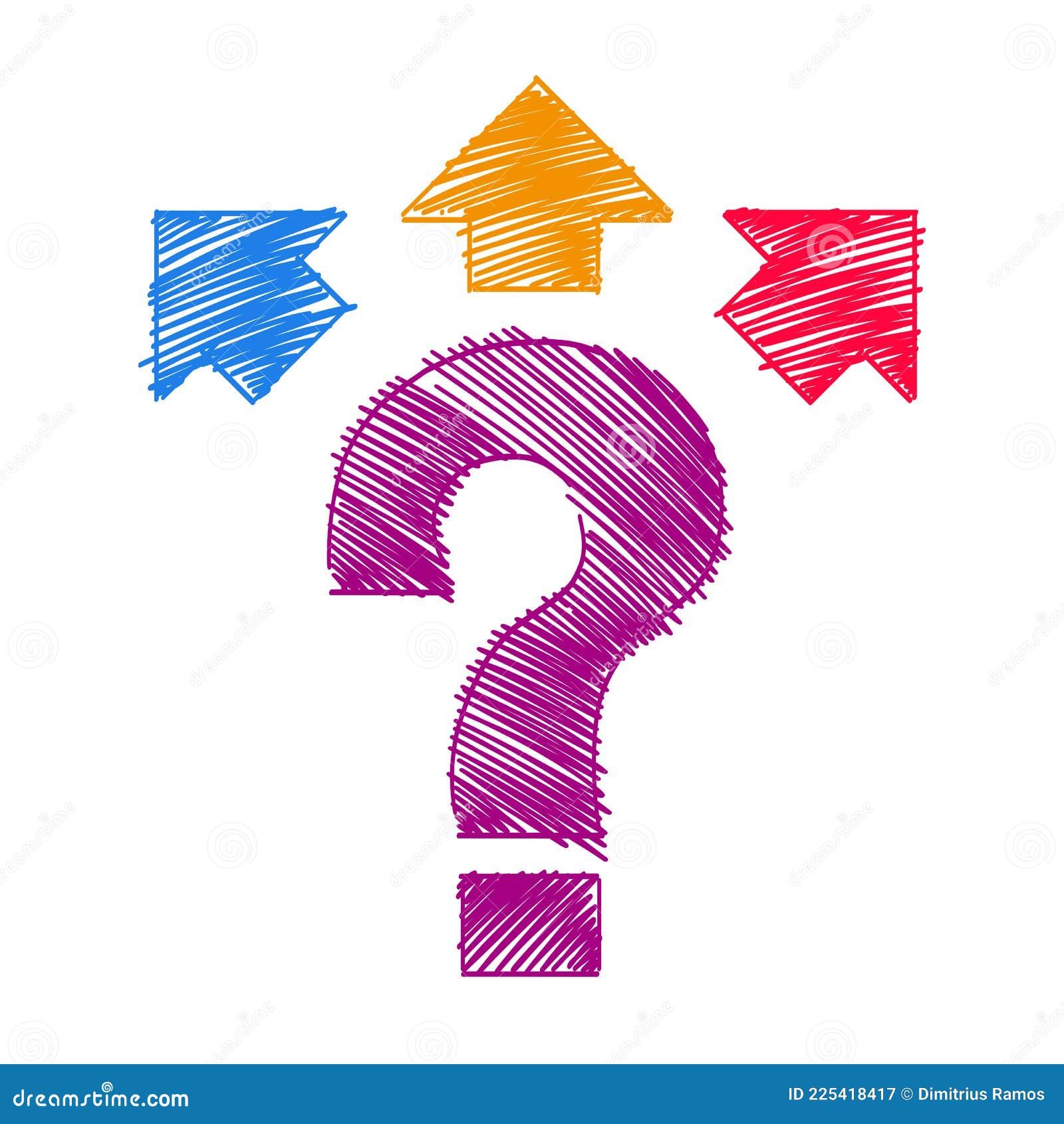Draft Question Mark Icon with Arrows Above Stock Vector - Illustration ...