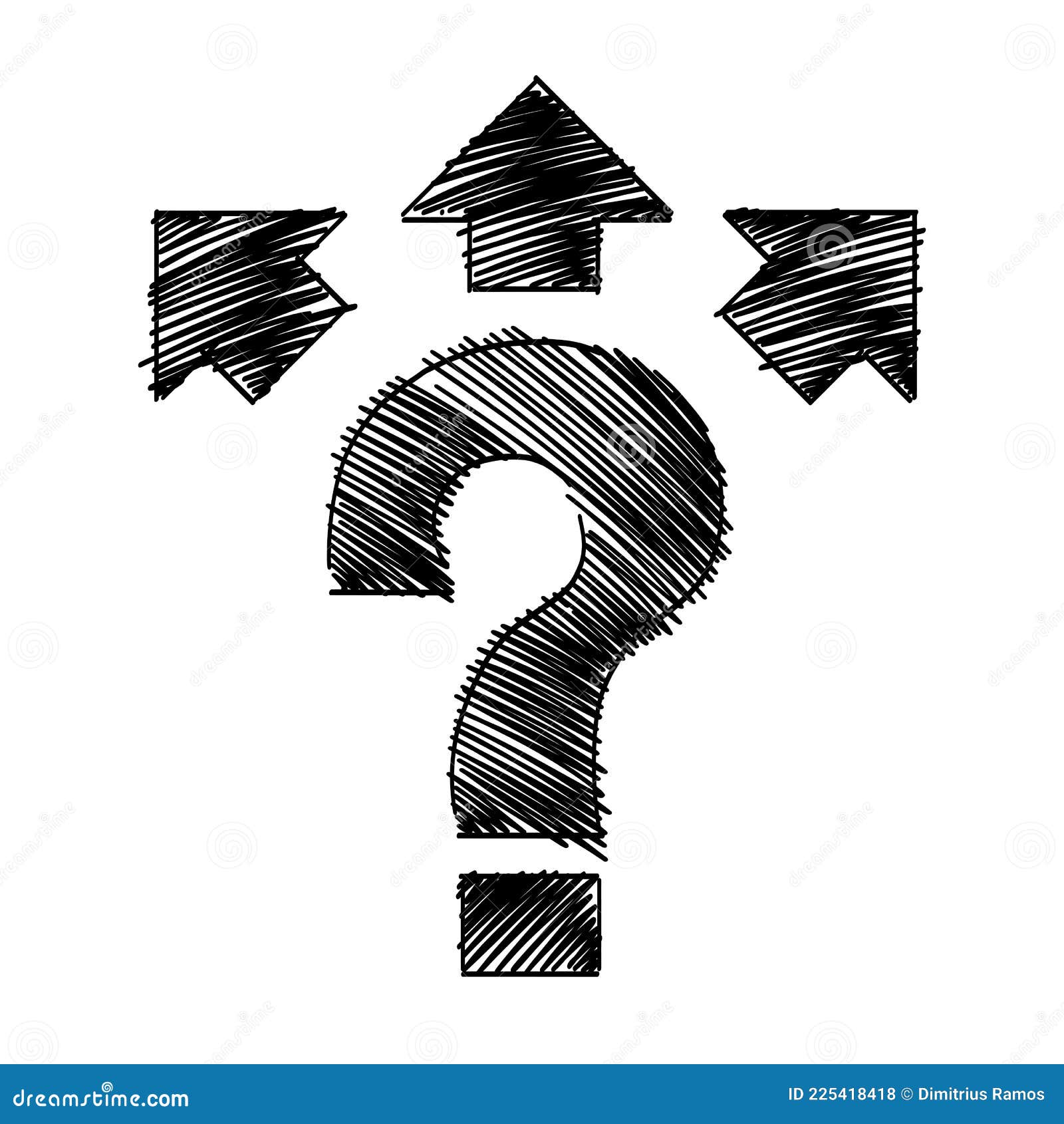 Draft Question Mark Icon with Arrows Above Stock Vector - Illustration ...