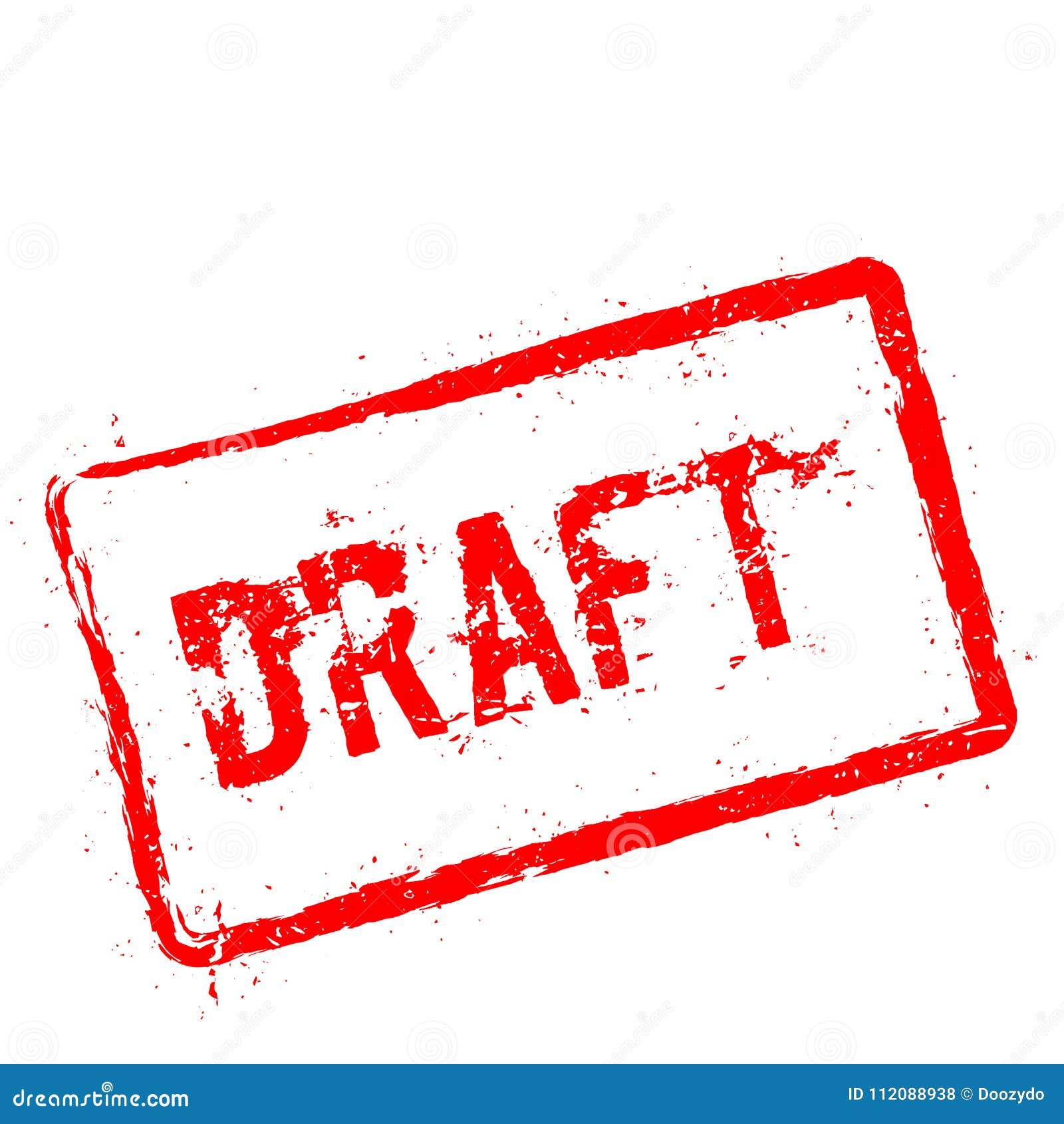 Draft Red Rubber Stamp Isolated On White. Stock Vector - Illustration ...