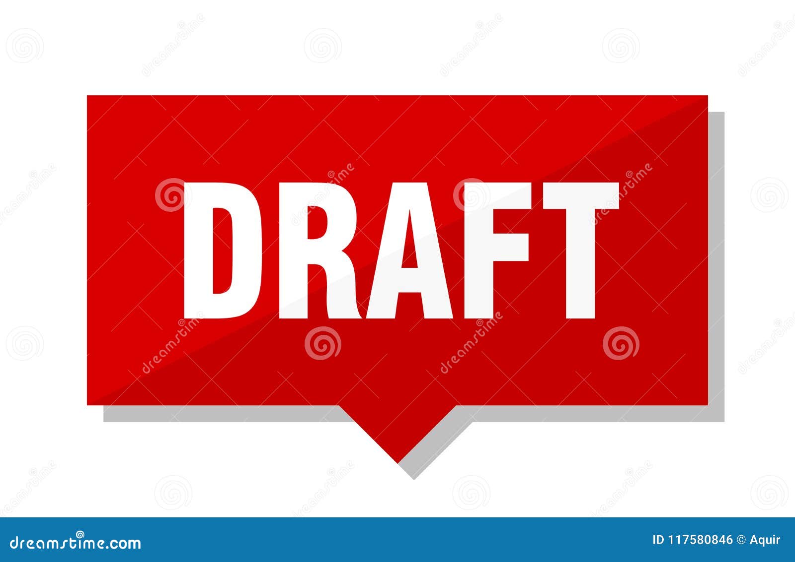 Draft red tag stock vector. Illustration of mark, insignia - 117580846