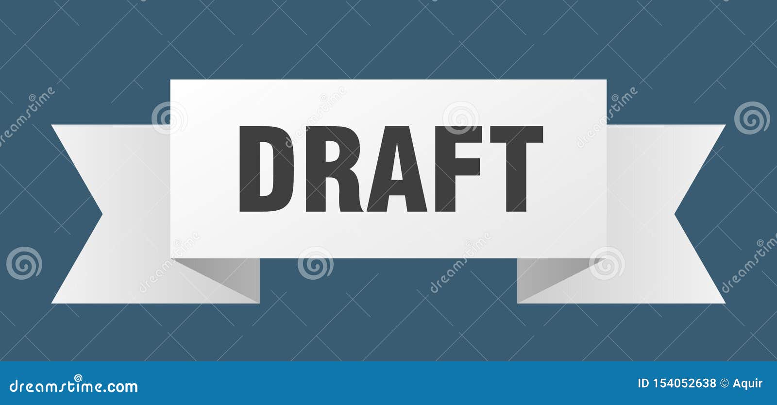 Draft ribbon. stock vector. Illustration of flat, isolated - 154052638