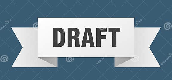 Draft ribbon. stock vector. Illustration of flat, isolated - 154052638