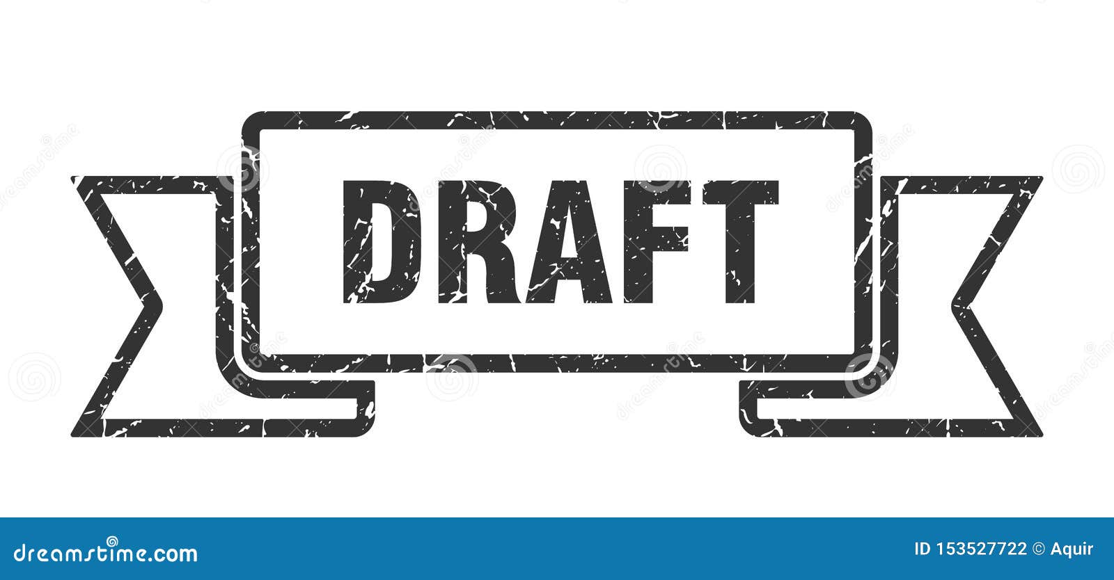 Draft ribbon. stock vector. Illustration of seal, isolated - 153527722