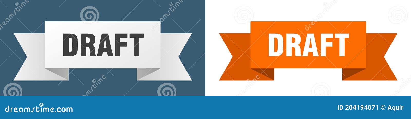 Draft Ribbon. Draft Isolated Paper Sign. Banner Stock Vector ...