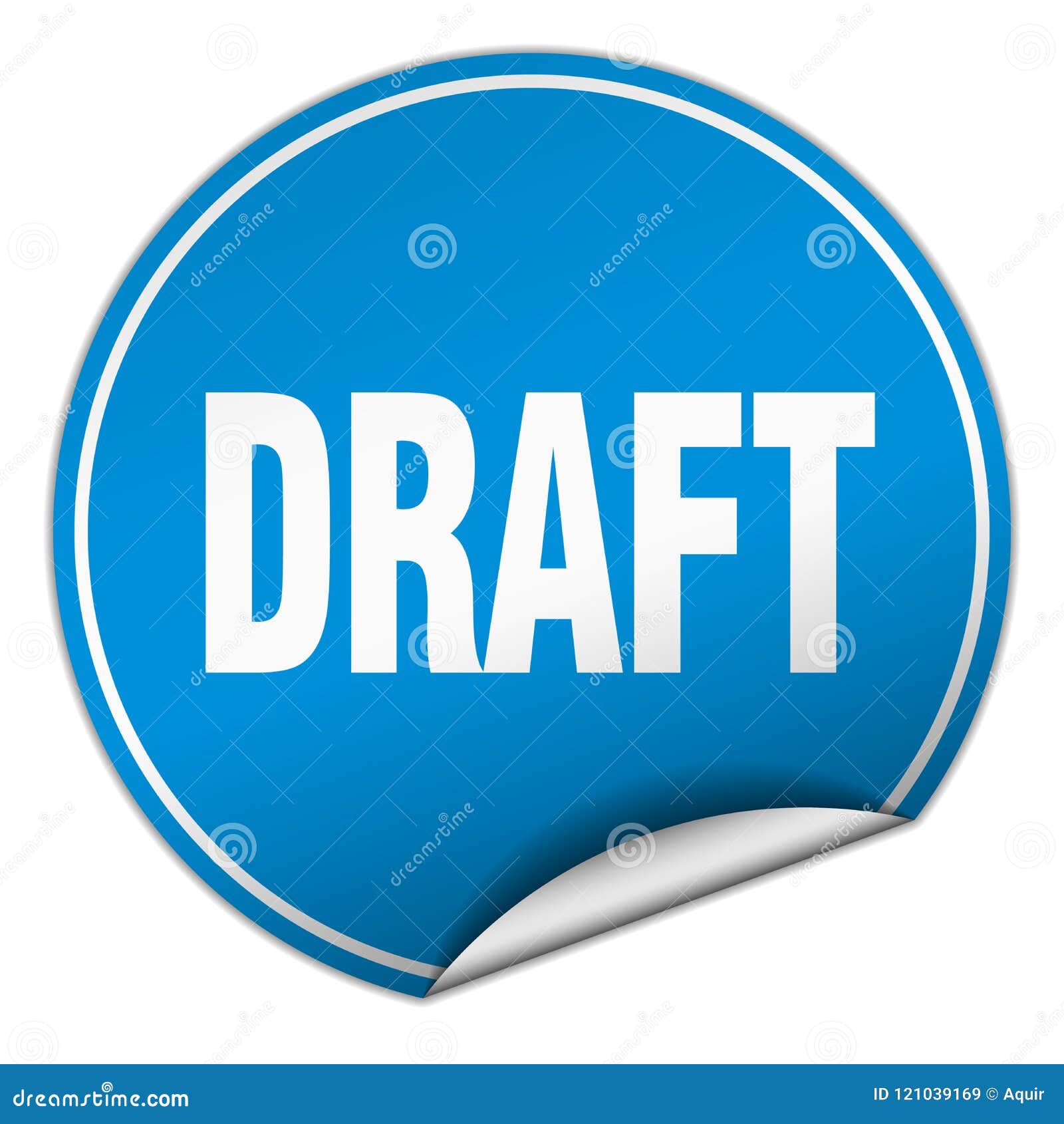Draft sticker stock vector. Illustration of draft, blue - 121039169