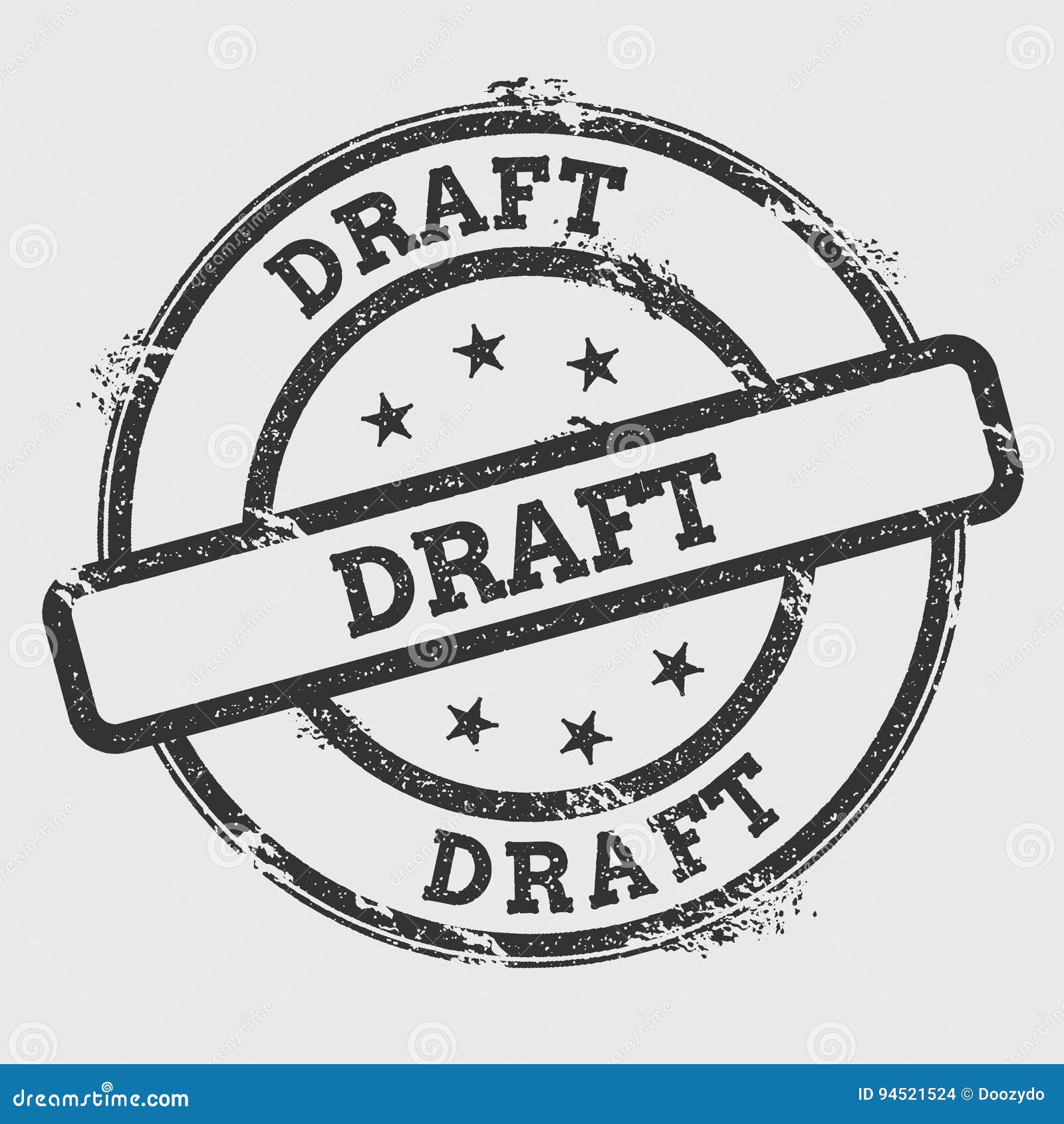 Draft Rubber Stamp Isolated on White Background. Stock Vector ...