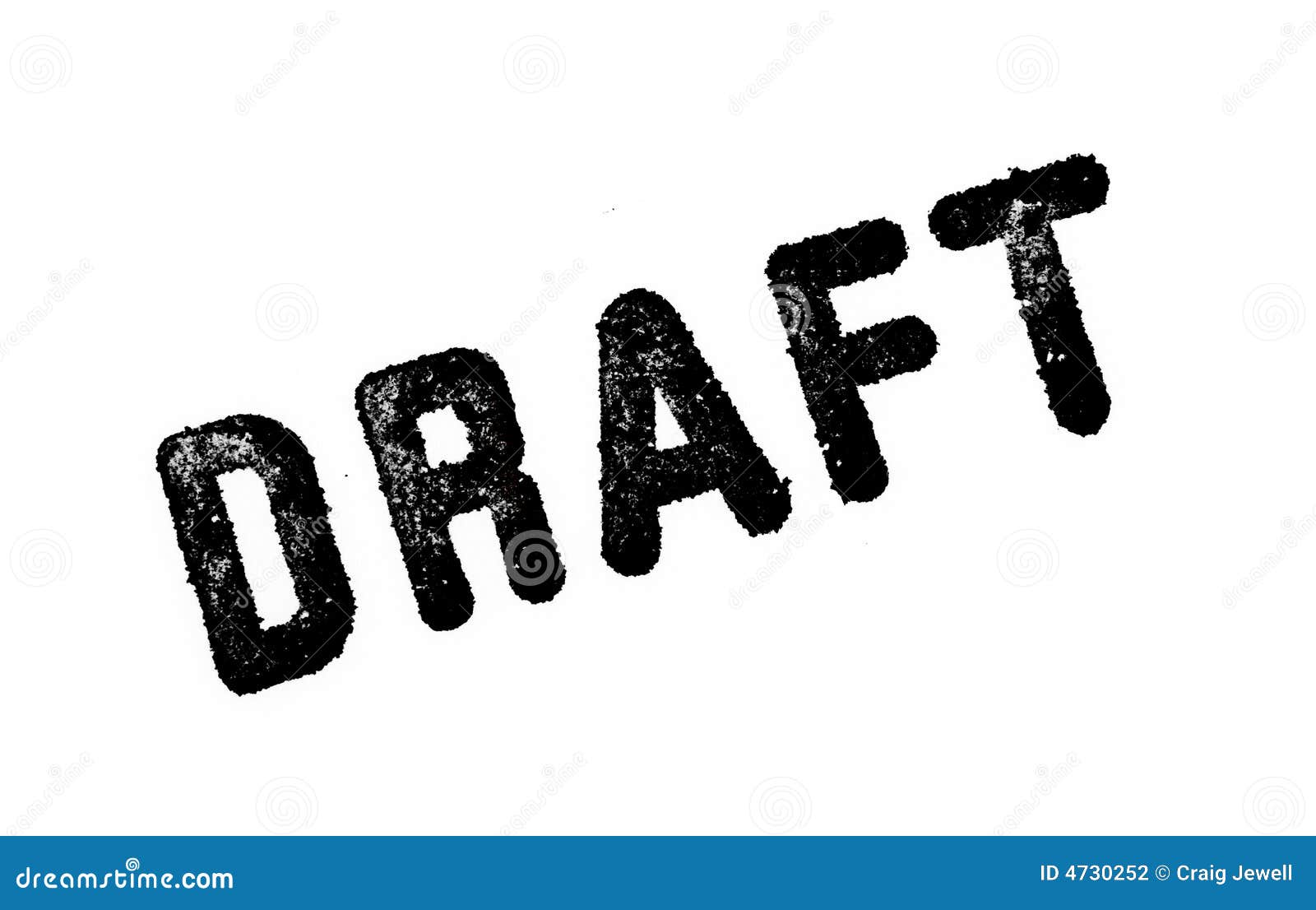 Draft: Rubber Stamp Print Isolated on White Stock Photo - Image of ...