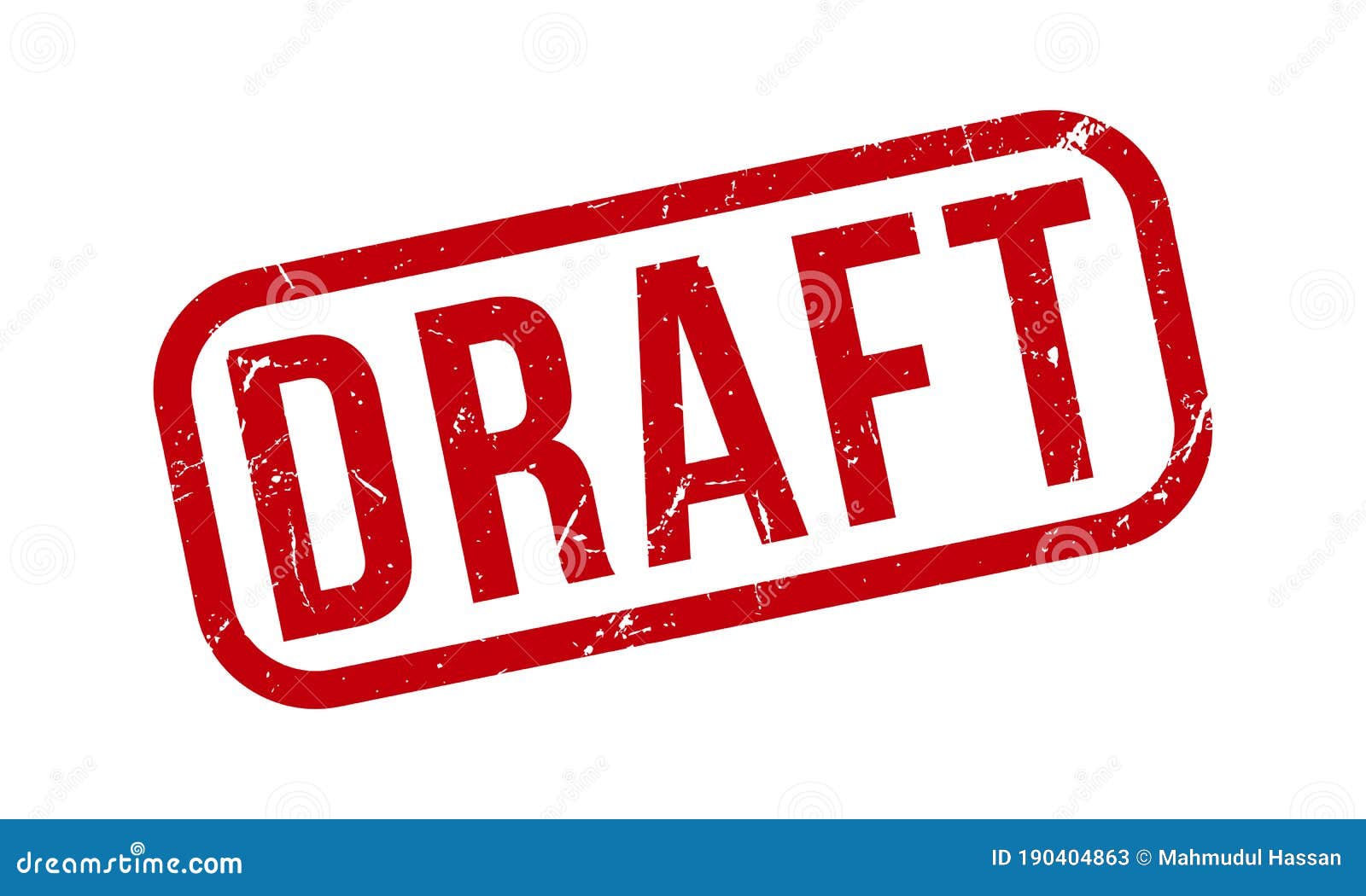 Draft Rubber Stamp. Red Draft Rubber Grunge Stamp Seal Vector ...