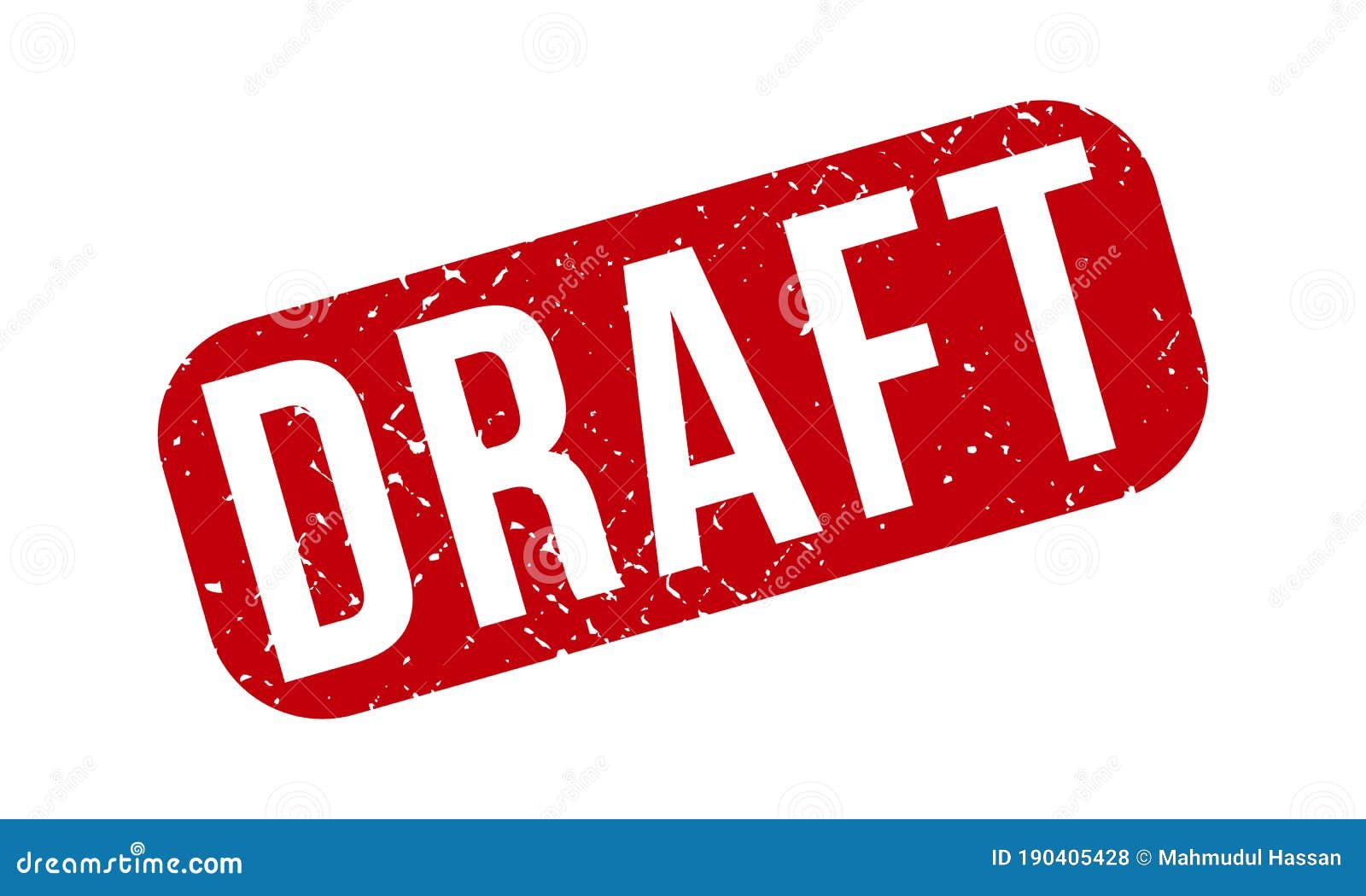 Draft Rubber Stamp. Red Draft Rubber Grunge Stamp Seal Vector ...