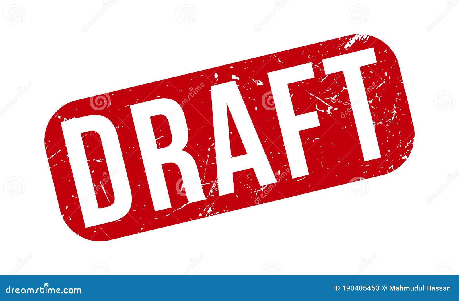 Draft Rubber Stamp. Red Draft Rubber Grunge Stamp Seal Vector ...