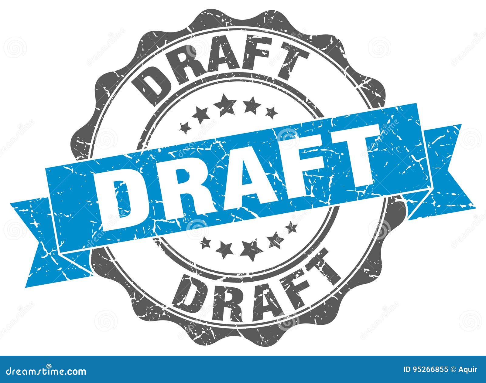 Draft stamp stock vector. Illustration of ribbon, label - 95266855