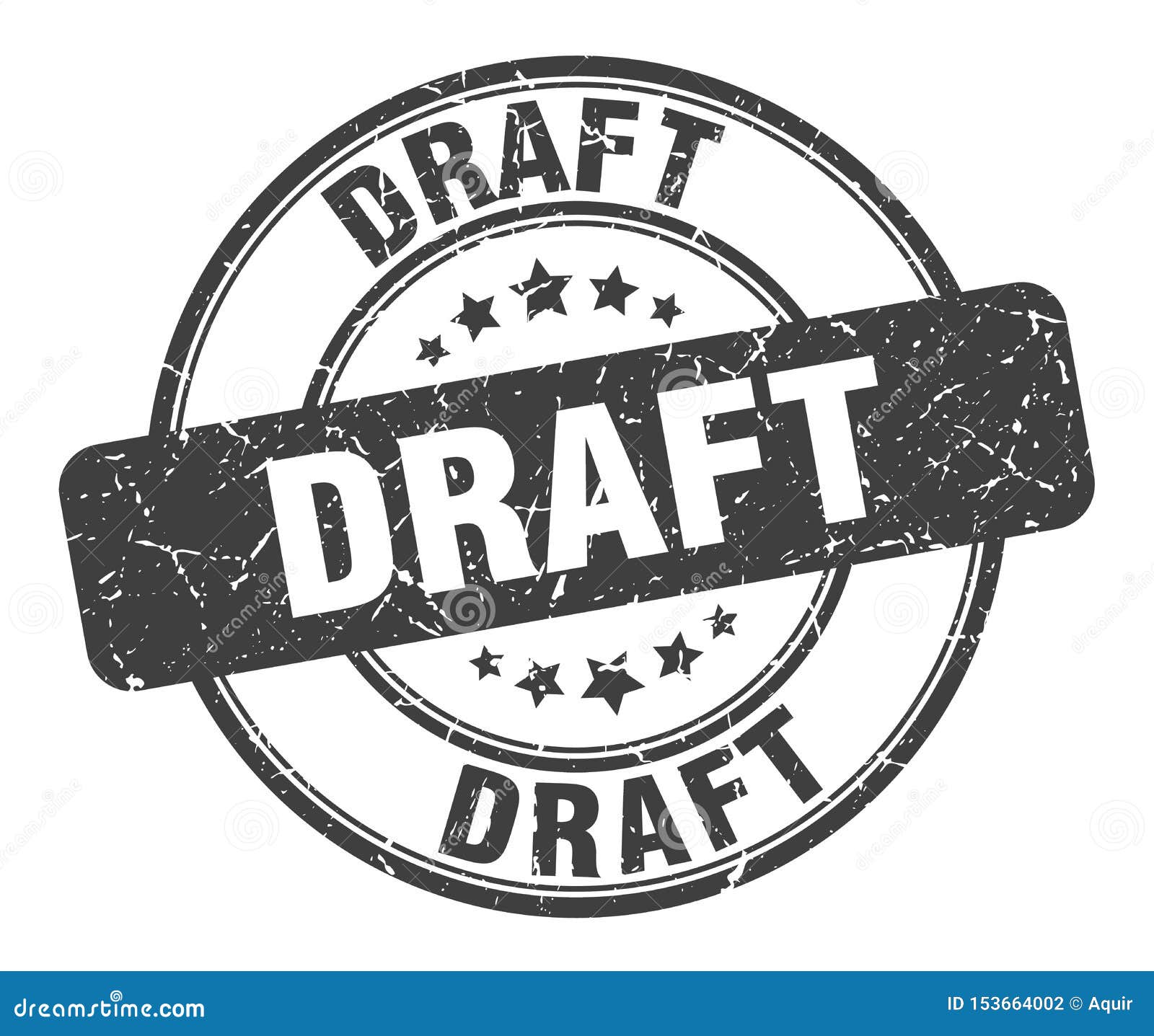 Draft stamp stock vector. Illustration of isolated, emblem - 153664002