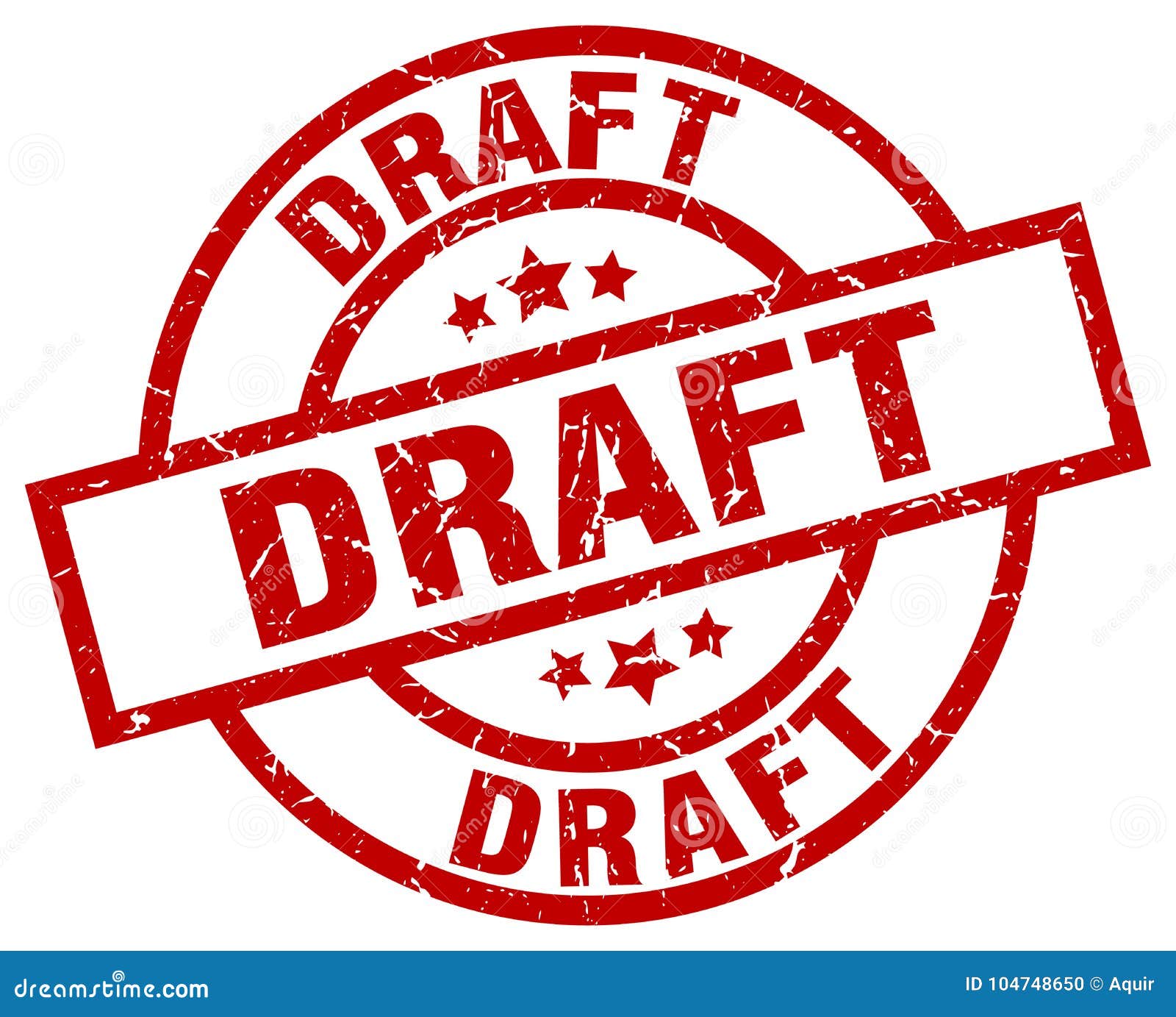 Draft stamp stock vector. Illustration of template, round - 104748650