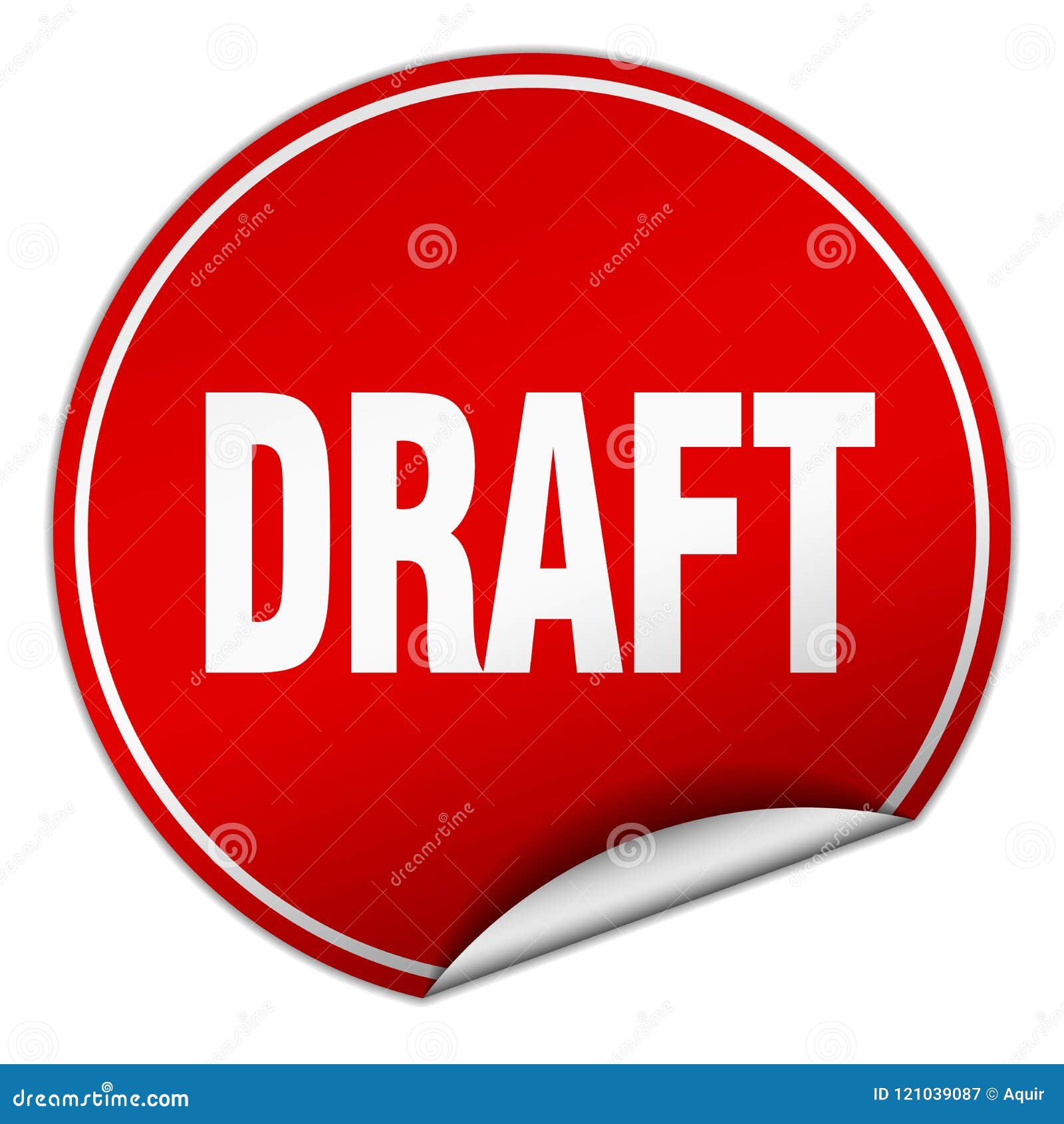 Draft sticker stock vector. Illustration of seal, paper - 121039087