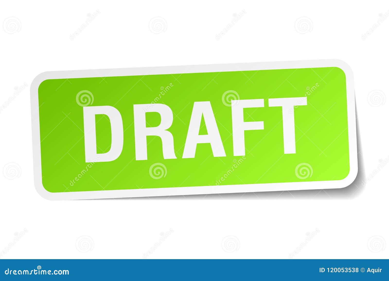 Draft sticker stock vector. Illustration of isolated - 120053538