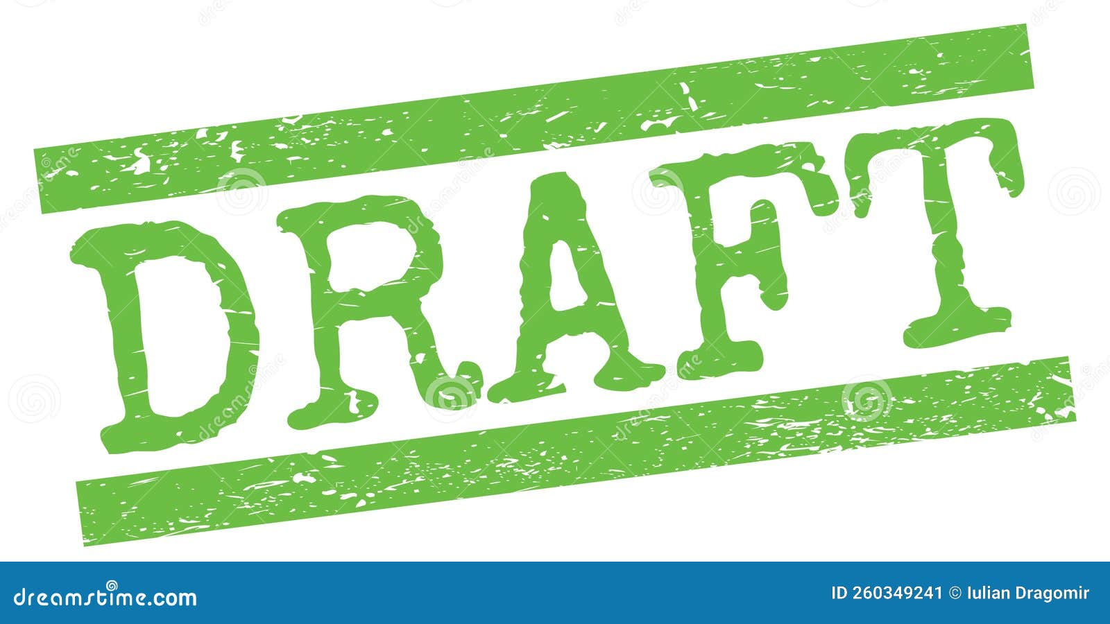 DRAFT Text on Green Lines Stamp Sign Stock Illustration - Illustration ...