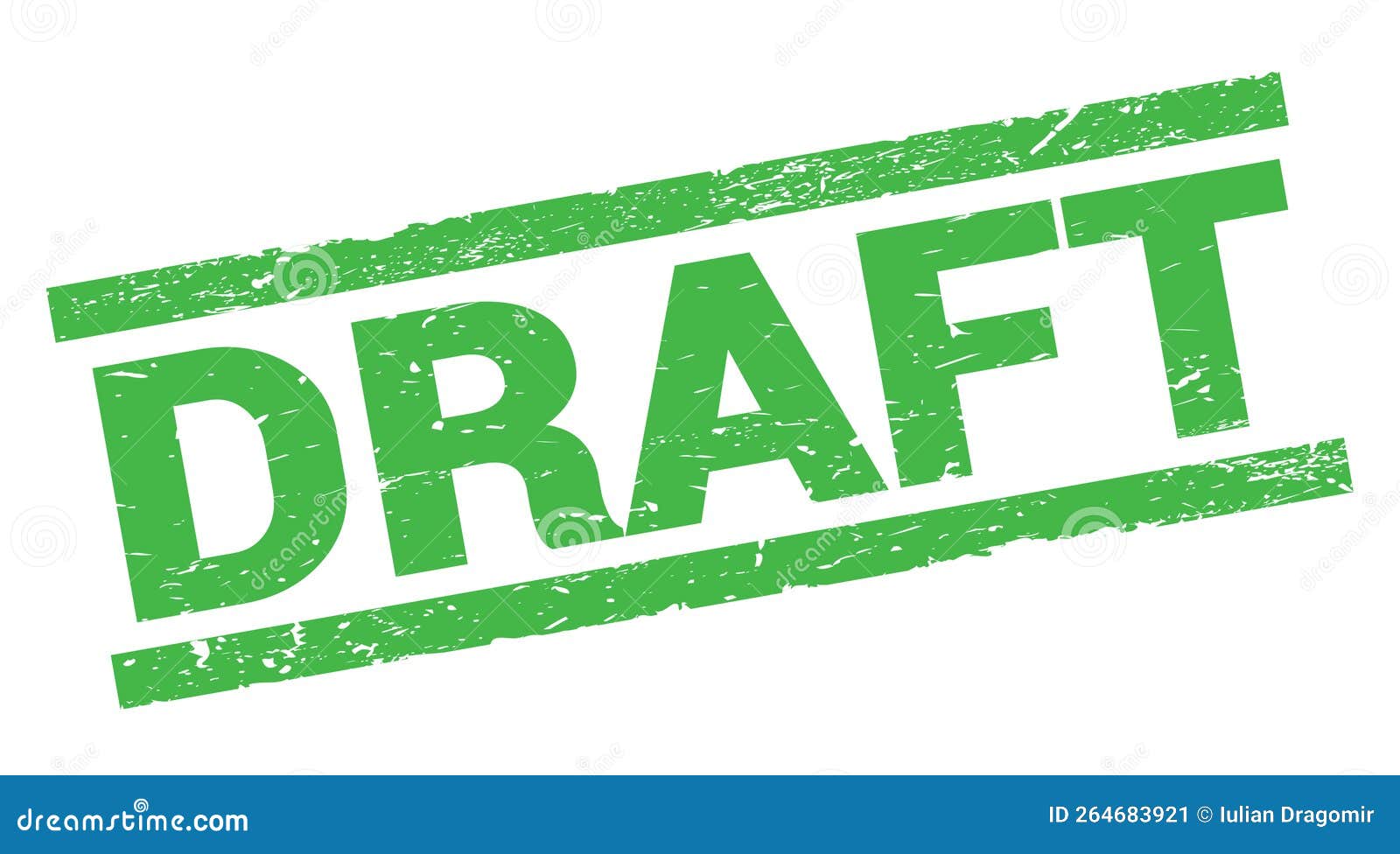 DRAFT Text on Green Rectangle Stamp Sign Stock Illustration ...