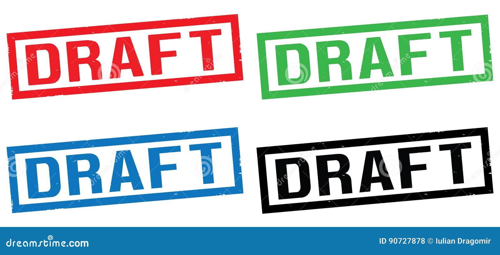 DRAFT Text, on Rectangle Border Stamp Sign. Stock Illustration ...