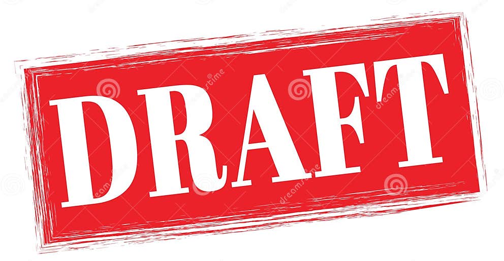 DRAFT Text Written on Red Stamp Sign Stock Illustration - Illustration ...