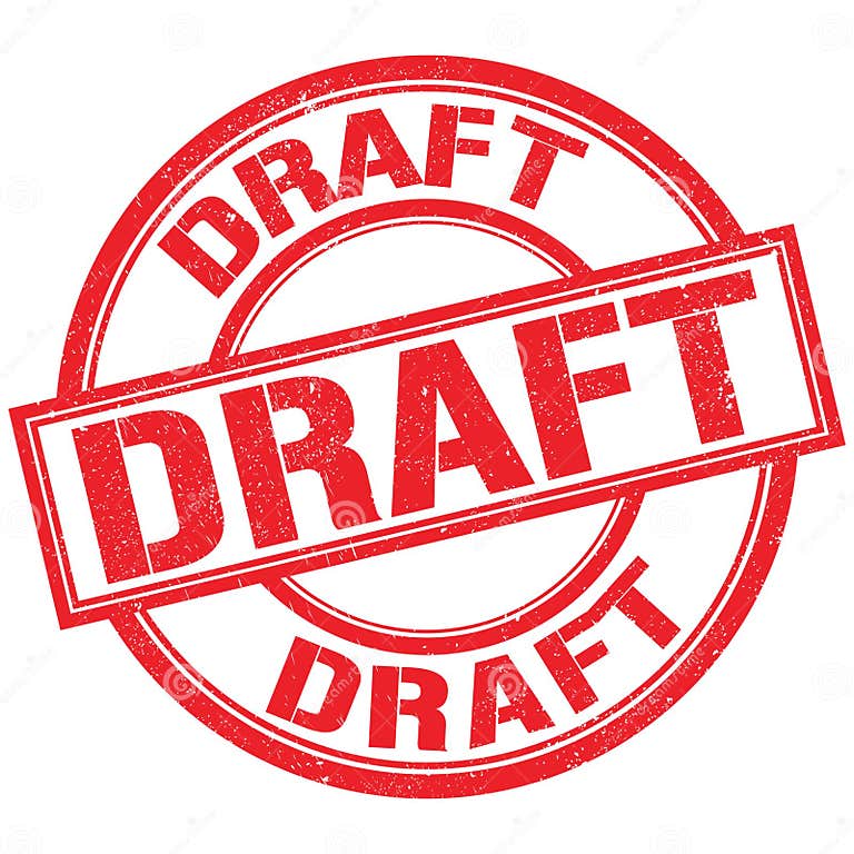 DRAFT Text Written on Red Stamp Sign Stock Illustration - Illustration ...