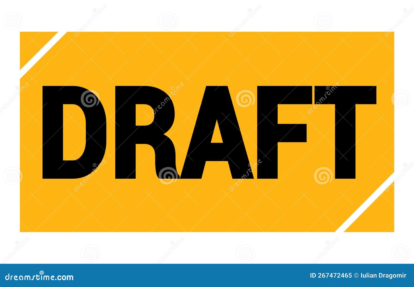 DRAFT Text Written on Yellow-black Stamp Sign Stock Illustration ...